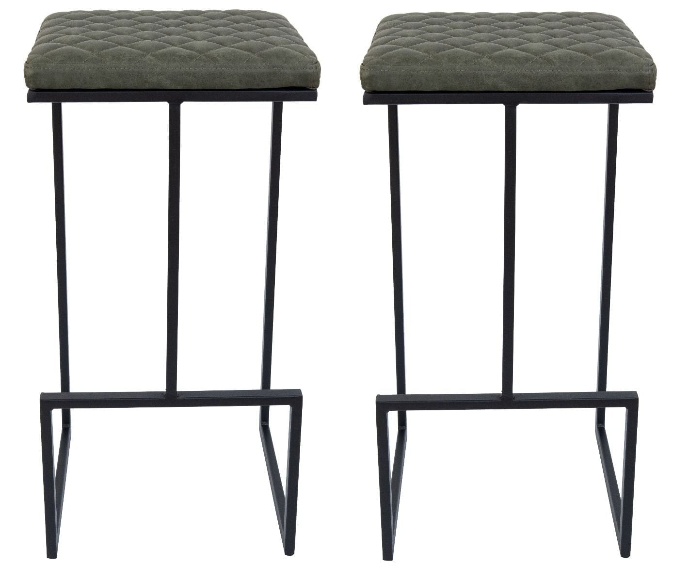 LeisureMod Quincy Quilted Stitched Leather Bar Stools - Stylish ...
