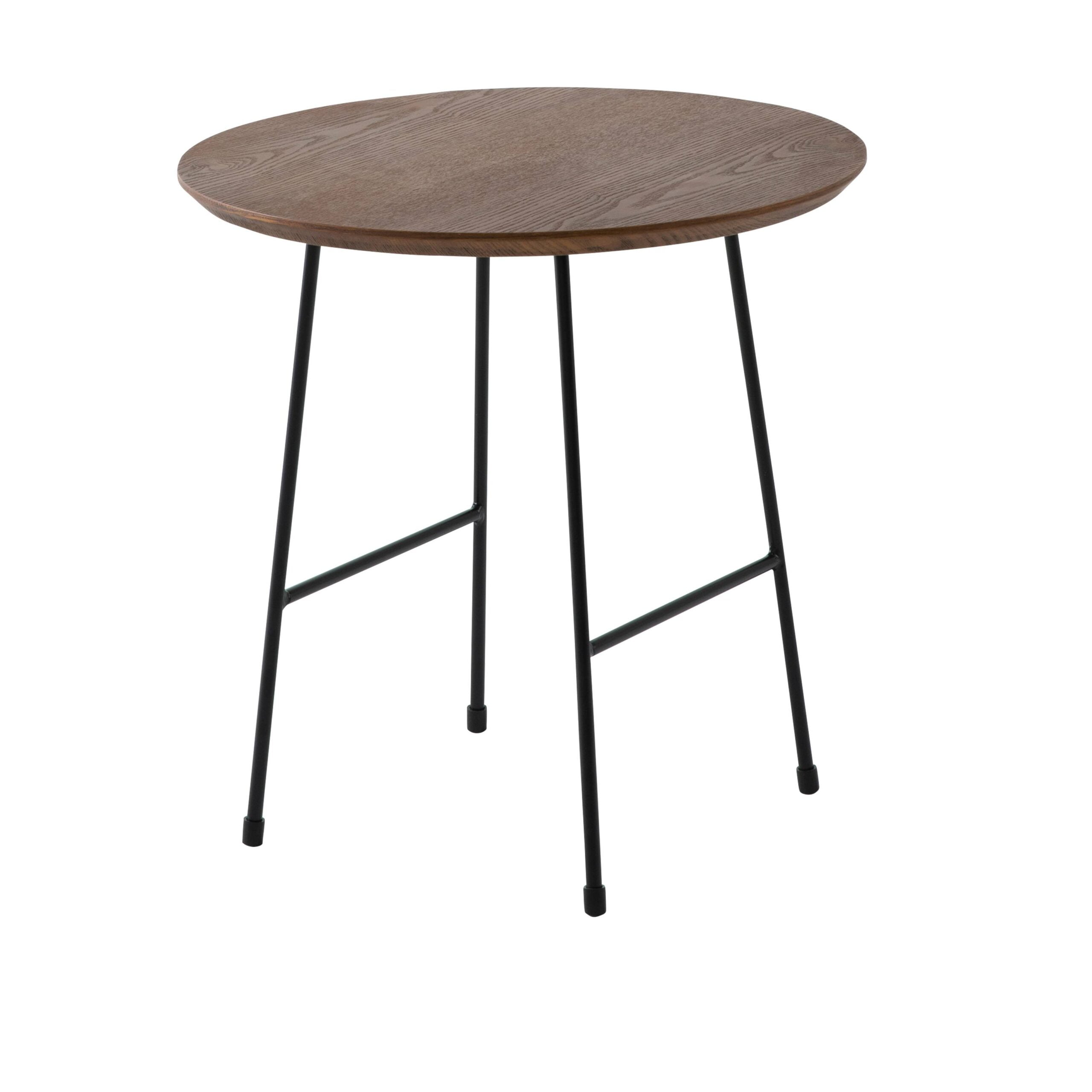 LeisureMod Rossmore Mid Century Round Side Table With Black Powder ...