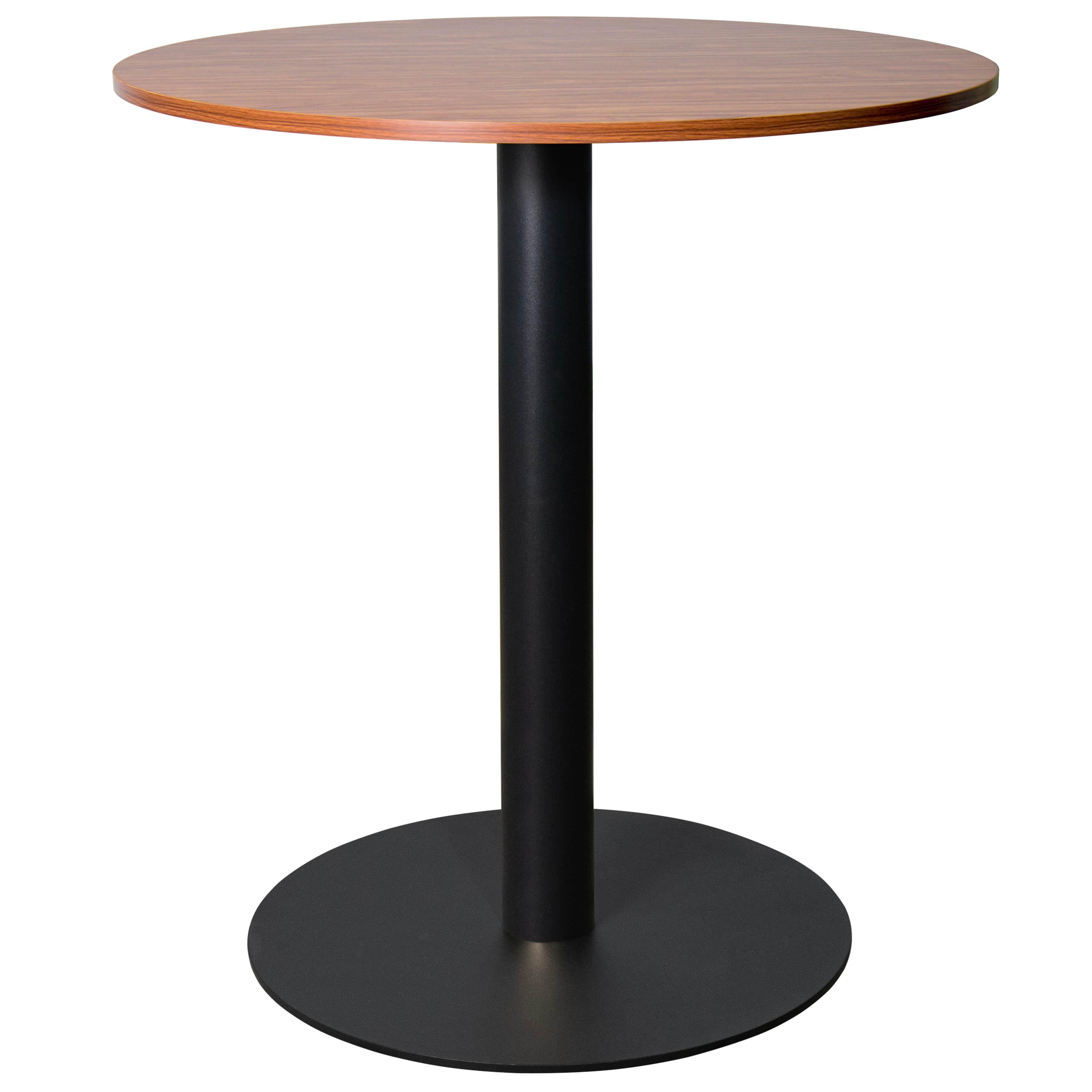 LeisureMod Round Dining Table with MDF Top and Powder-Coated Round ...