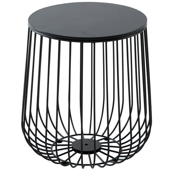 LeisureMod Runswick Mid-Century Modern Wood Top Round End Table With ...