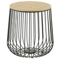 LeisureMod Runswick Modern Wood Top End Table With Steel Base Natural ...