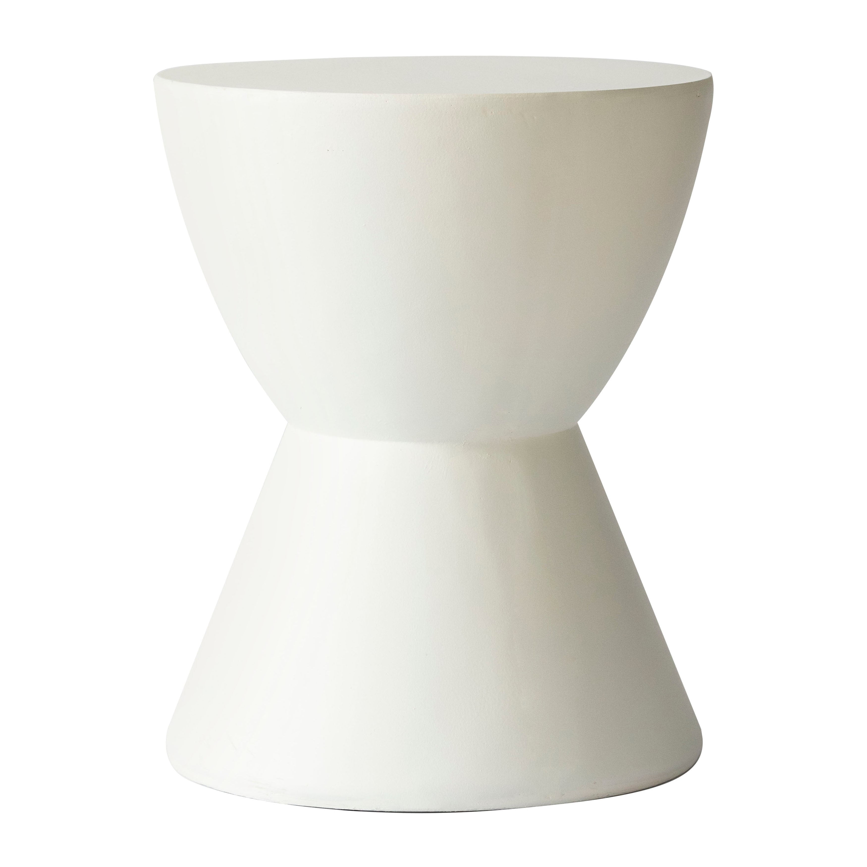 LeisureMod Side Table Hourglass Design with Fiberstone Tabletop and ...