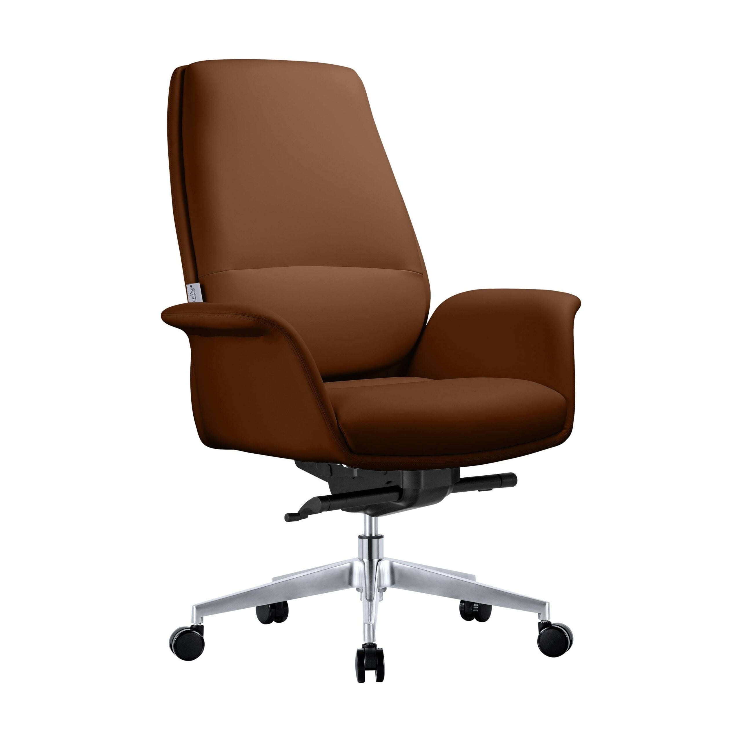 LeisureMod Summit Ergonomic Faux Leather Office Chair – Dark Brown ...