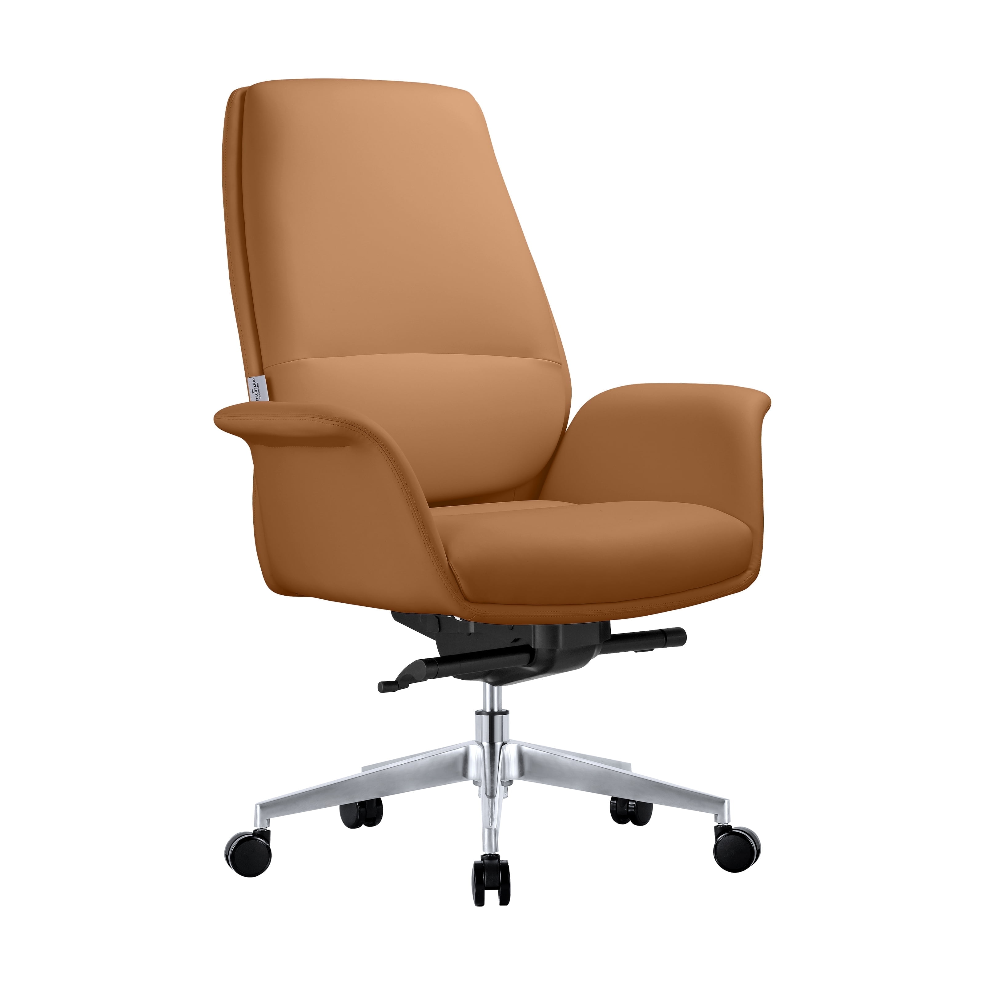 LeisureMod Summit Ergonomic Faux Leather Office Chair – Acorn Brown ...