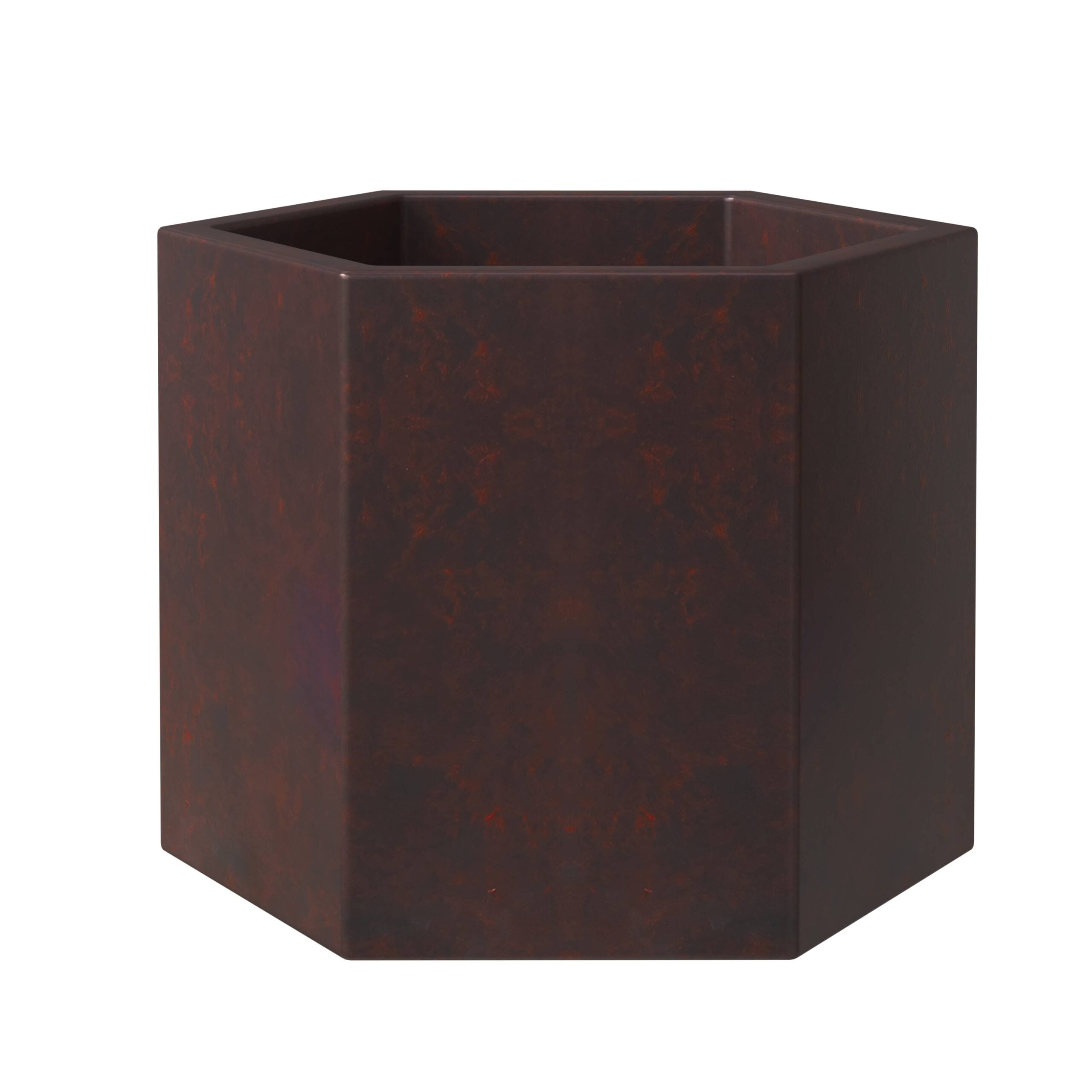 LeisureMod Thicket Modern Fiberstone Planter - Hexagon Design Weather ...