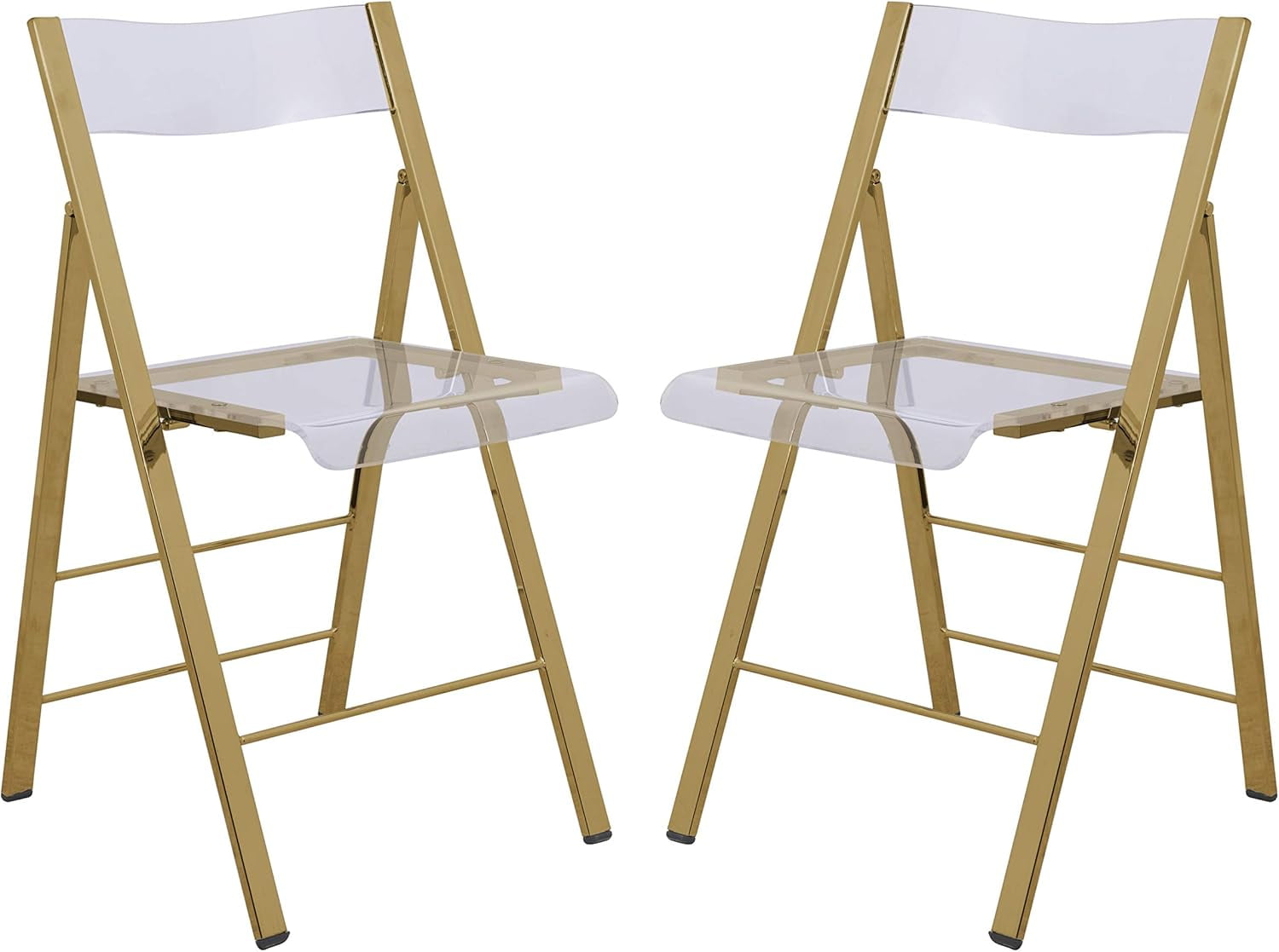 LeisureMod Transparent Folding Chairs – Lightweight Foldable Plastic ...