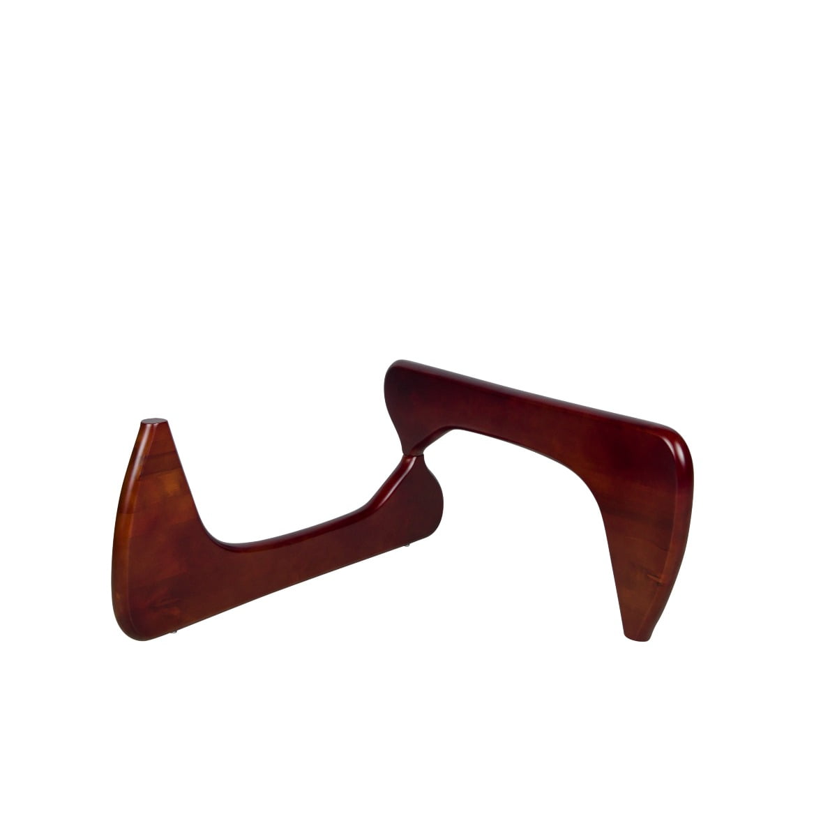 LeisureMod Triangular Coffee Table Base in Rubberwood with Stained ...