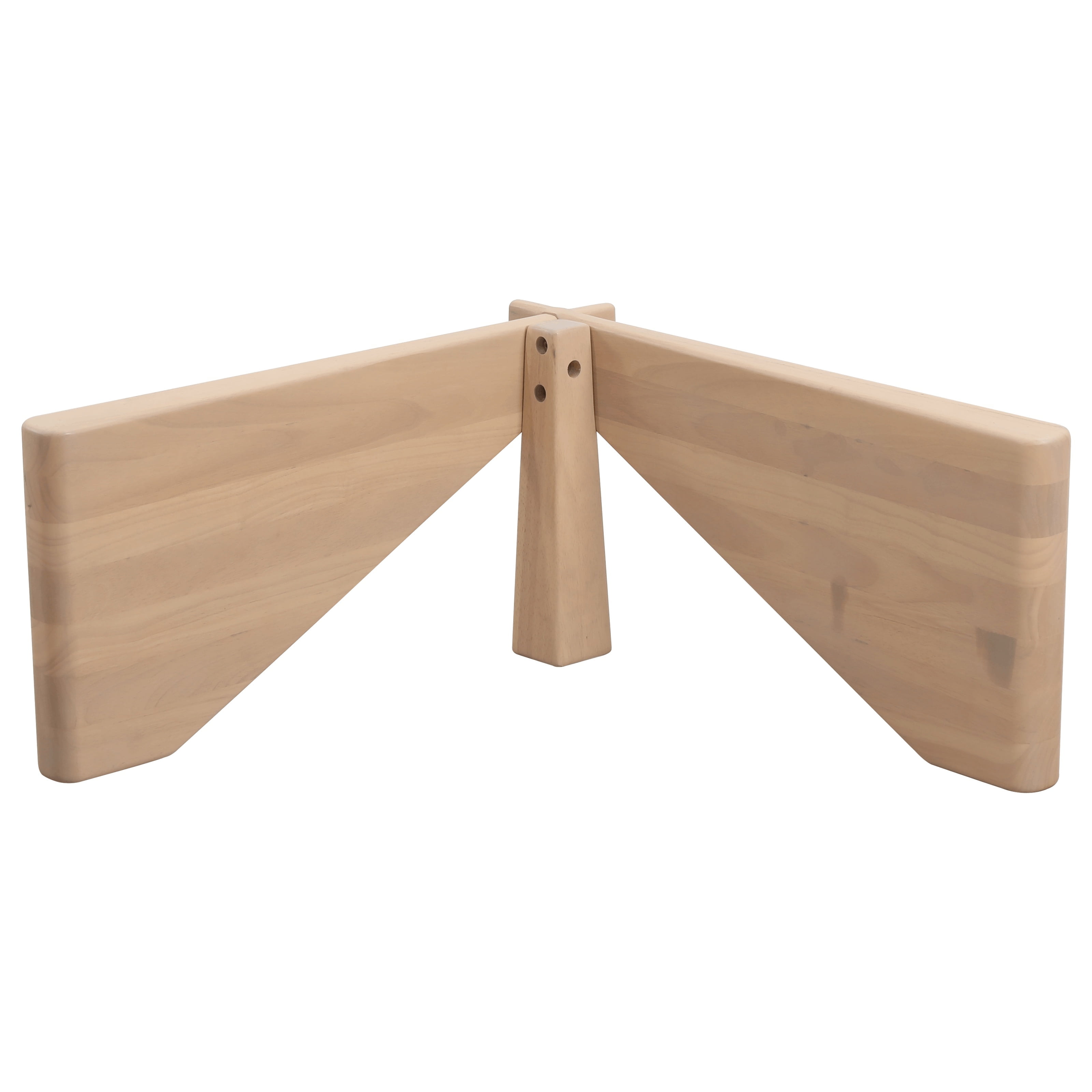 LeisureMod Triangular Coffee Table Base in Rubberwood with Stained ...