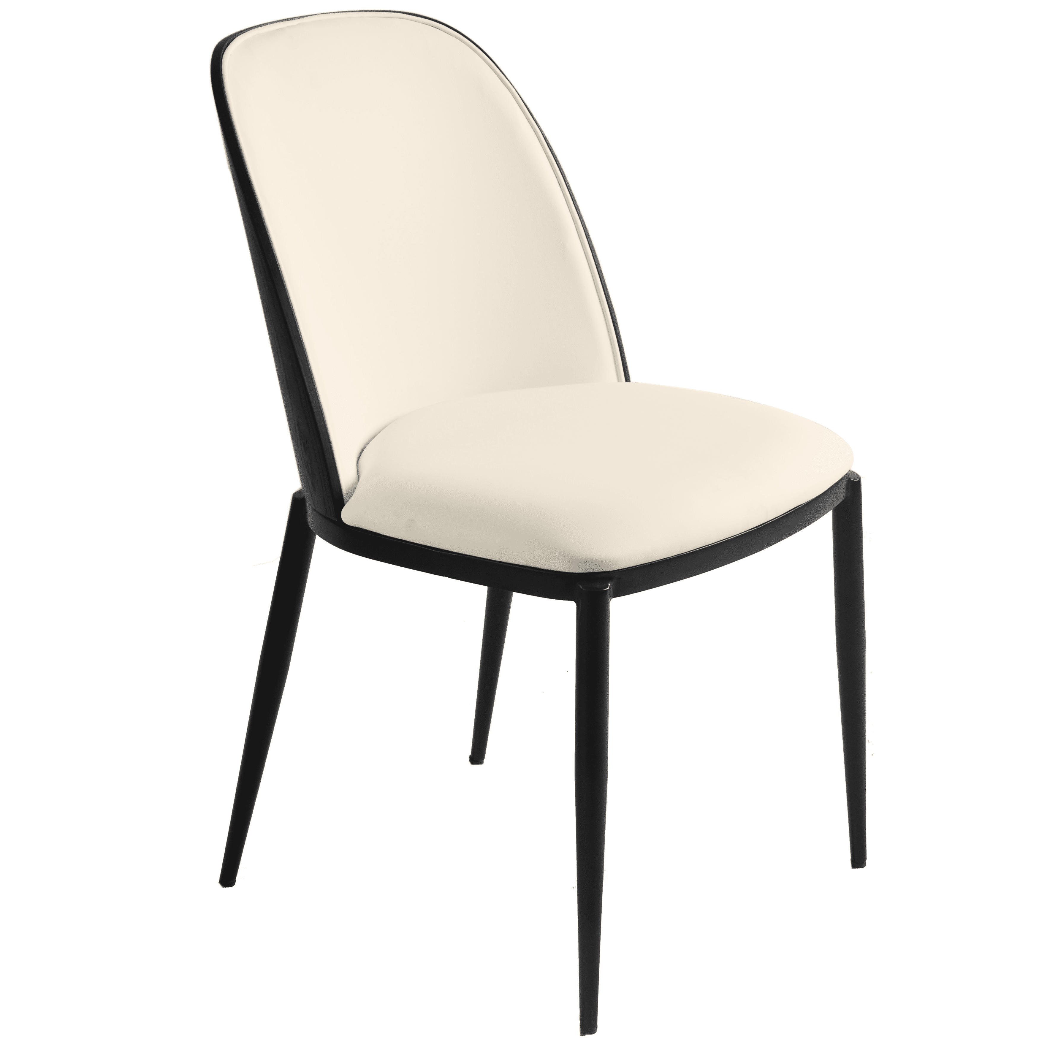 LeisureMod Tule Single Dining Side Chair, Mid-Century Modern, Leather ...