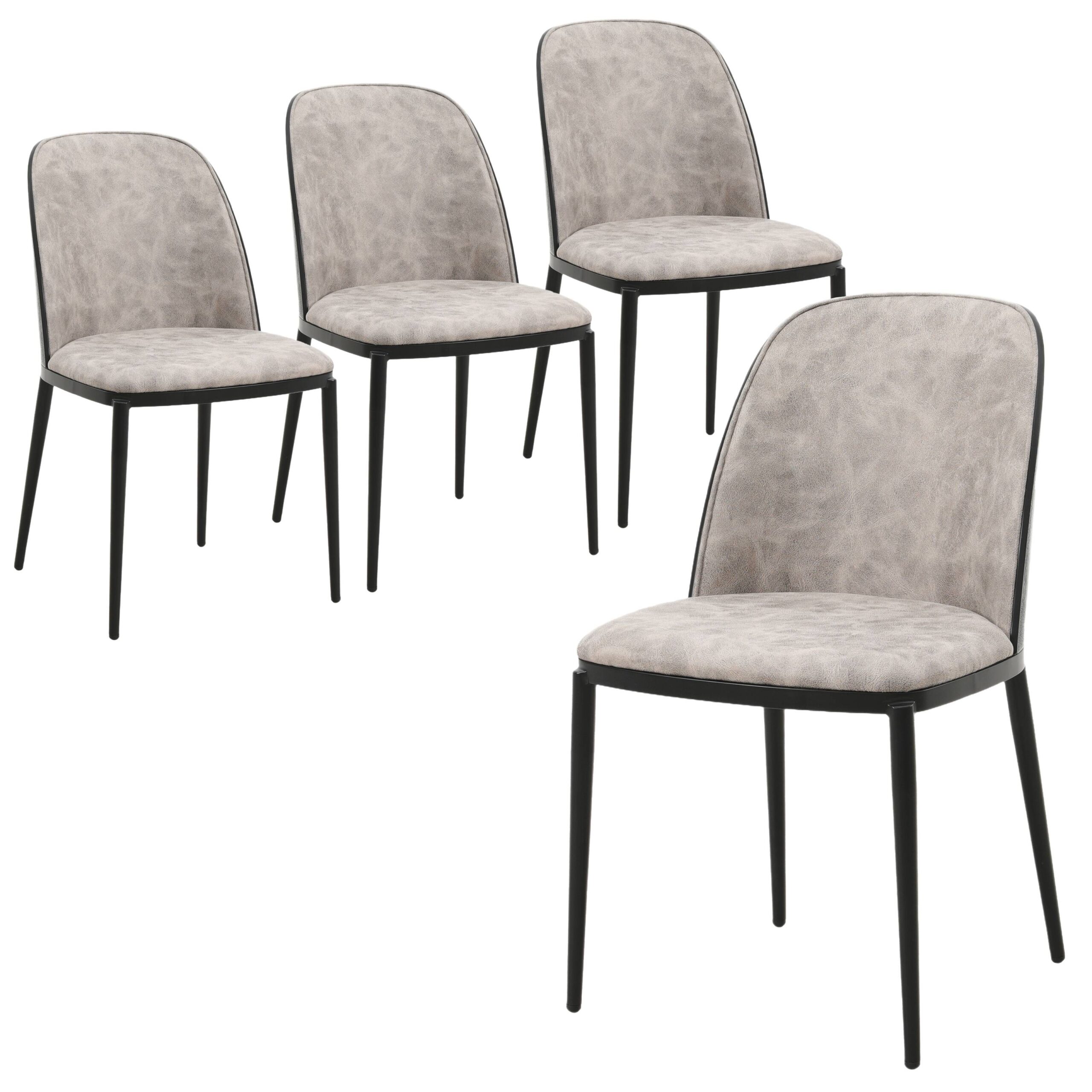 LeisureMod Tule Mid-Century Modern Dining Side Chair with Sueade Fabric ...