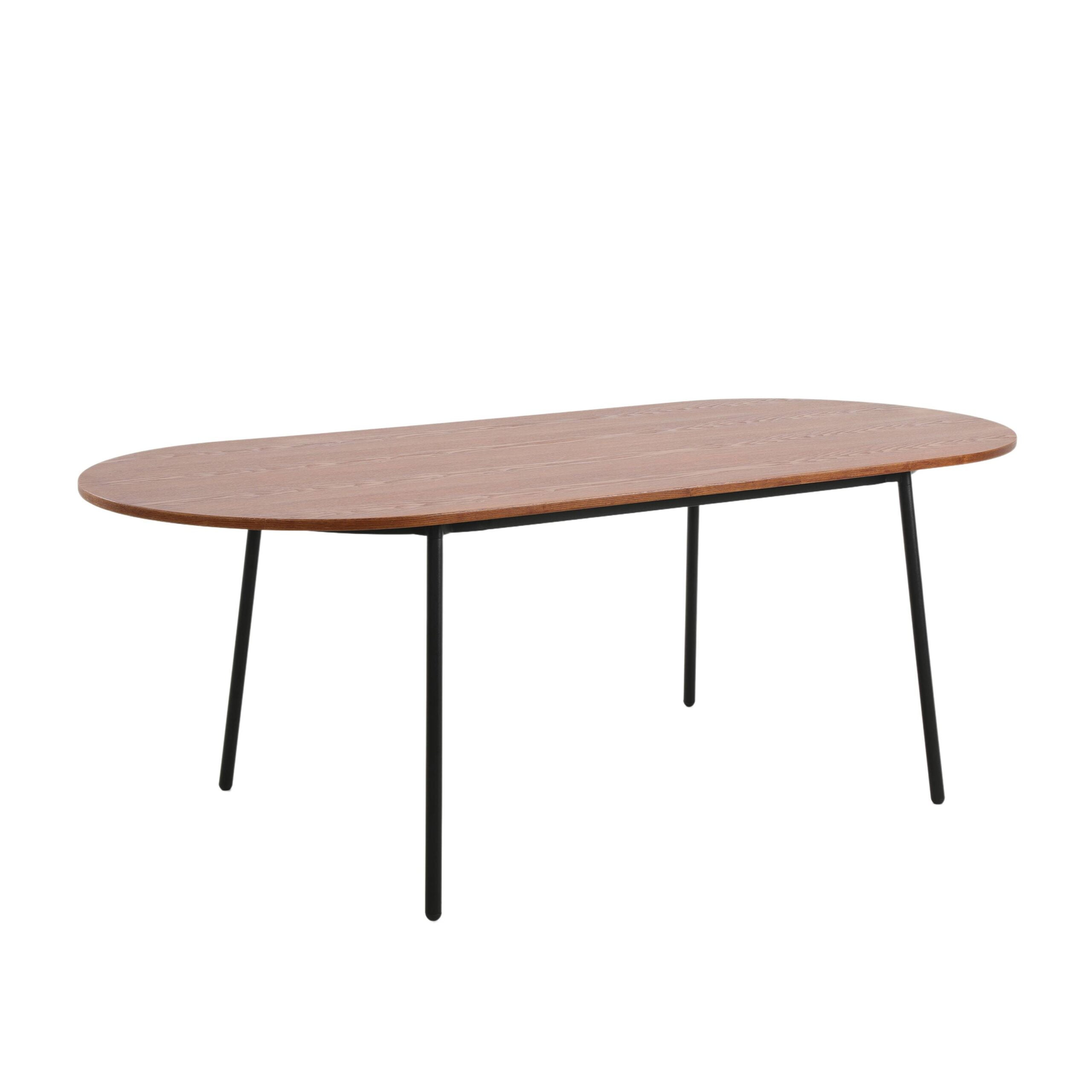 LeisureMod Tule Mid-Century Modern 83" Oval Dining Table with MDF Top ...