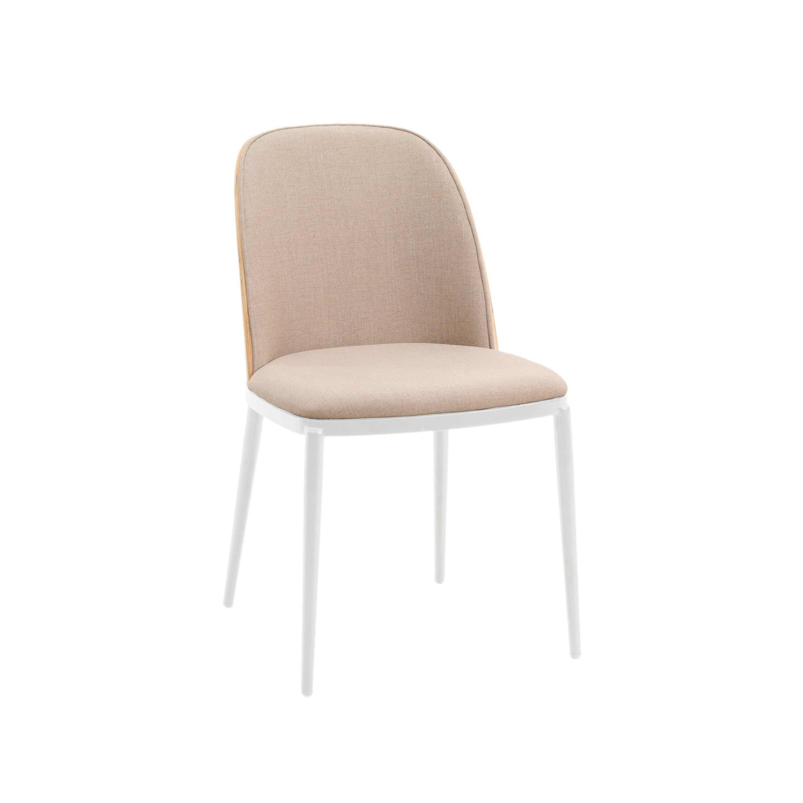 LeisureMod Tule Mid-Century Modern Dining Side Chair with Upholstered ...