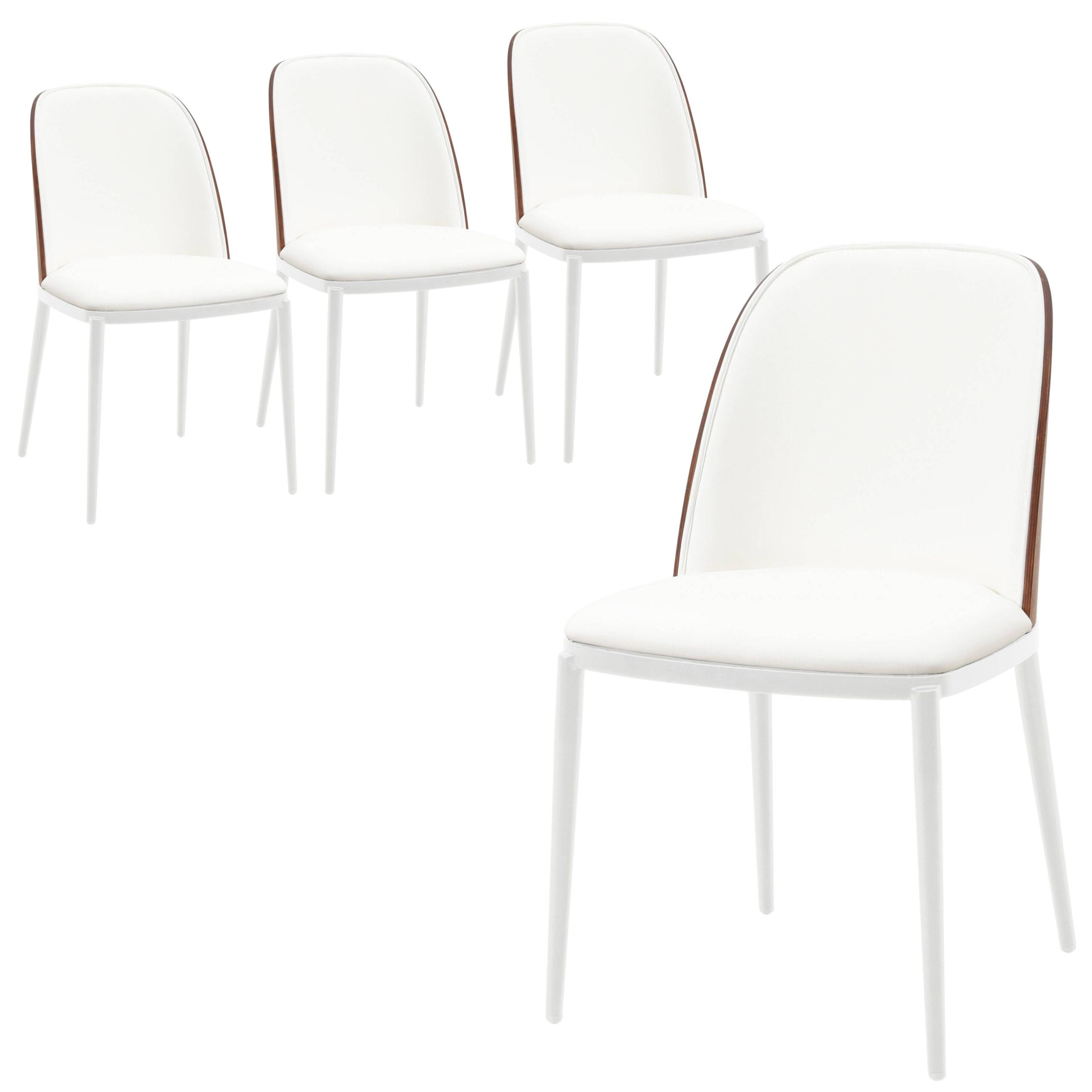 LeisureMod Tule Mid-Century Modern Dining Side Chair with Upholstered ...