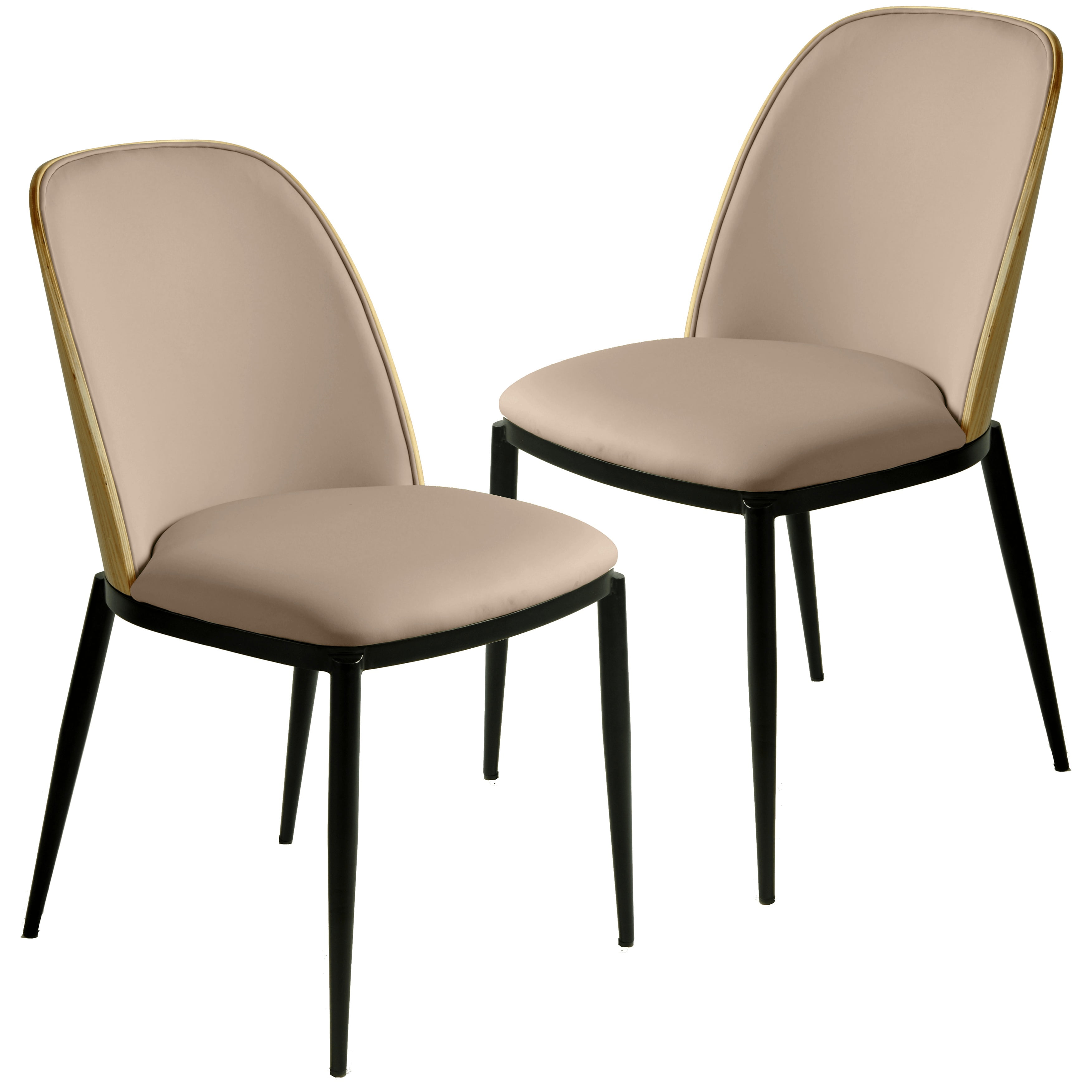 LeisureMod Tule Modern Dining Side Chair with Velvet Seat and Powder ...