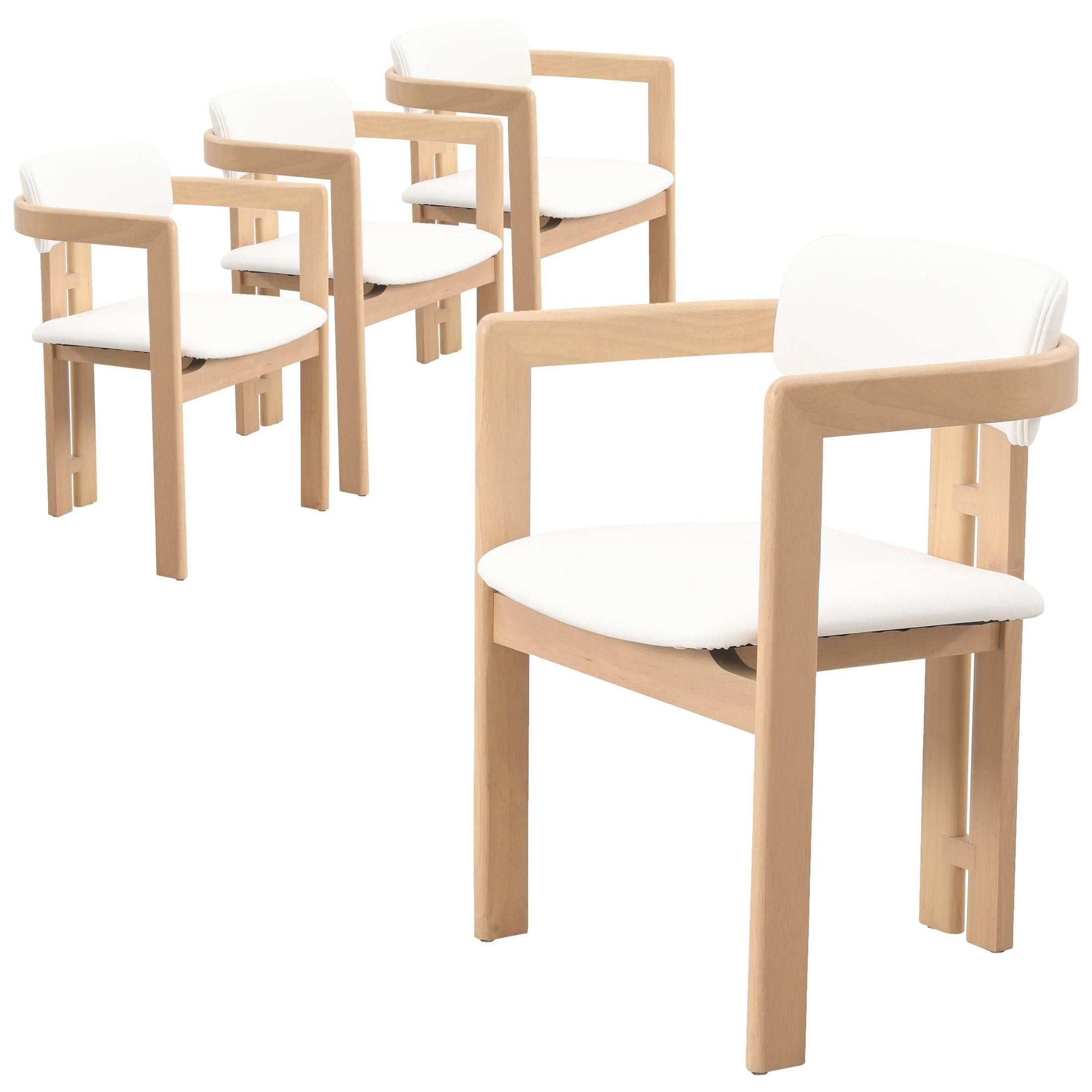 LeisureMod Velo Upholstered Dining Chair in Leather with Open Back ...