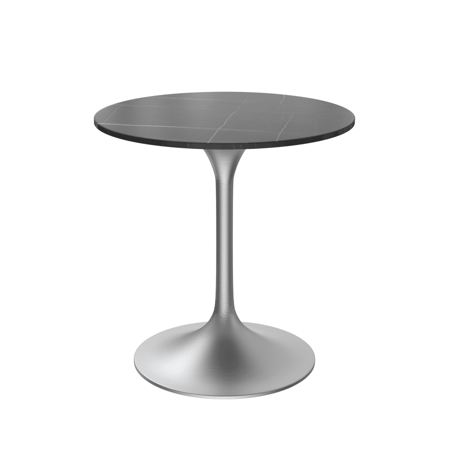 LeisureMod Verve 27" Round Dining Table, Mid-Century Modern Sintered ...