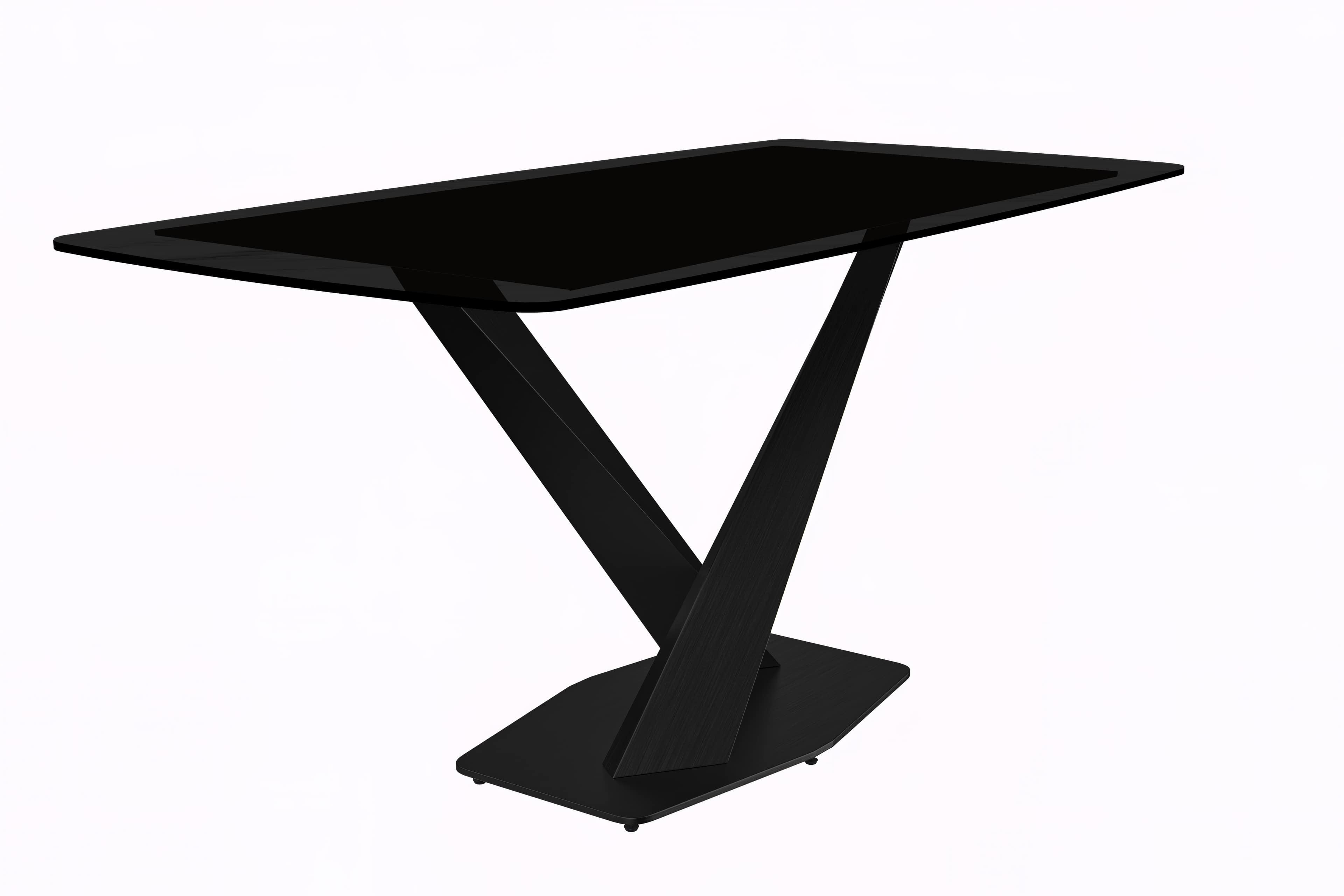 LeisureMod Voren Modern Dining Table with 55" Rectangular Sintered ...