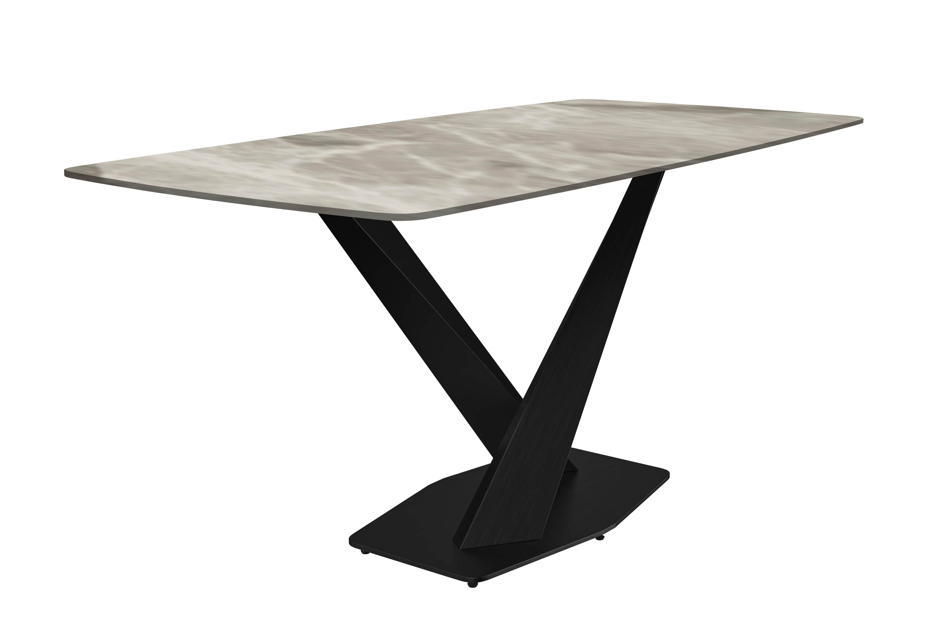 LeisureMod Voren Modern Dining Table with 55" Rectangular Sintered ...
