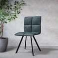 LeisureMod Wesley Mid‑Back PU Leather Dining Chair with Metal Legs ...