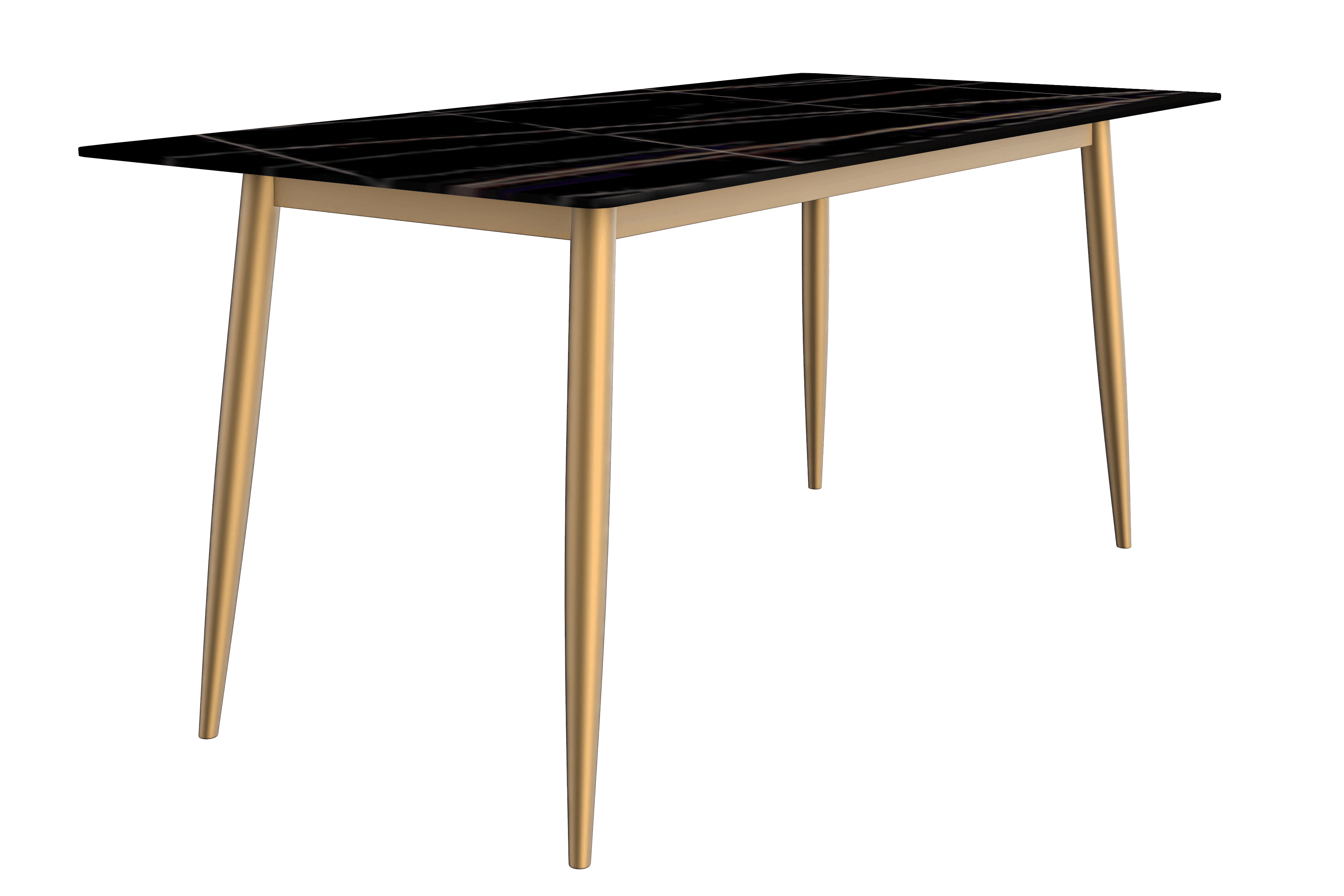 LeisureMod Zayle Mid-Century Modern Dining Table with a 71" Sintered Stone Rectangular Table Top ...