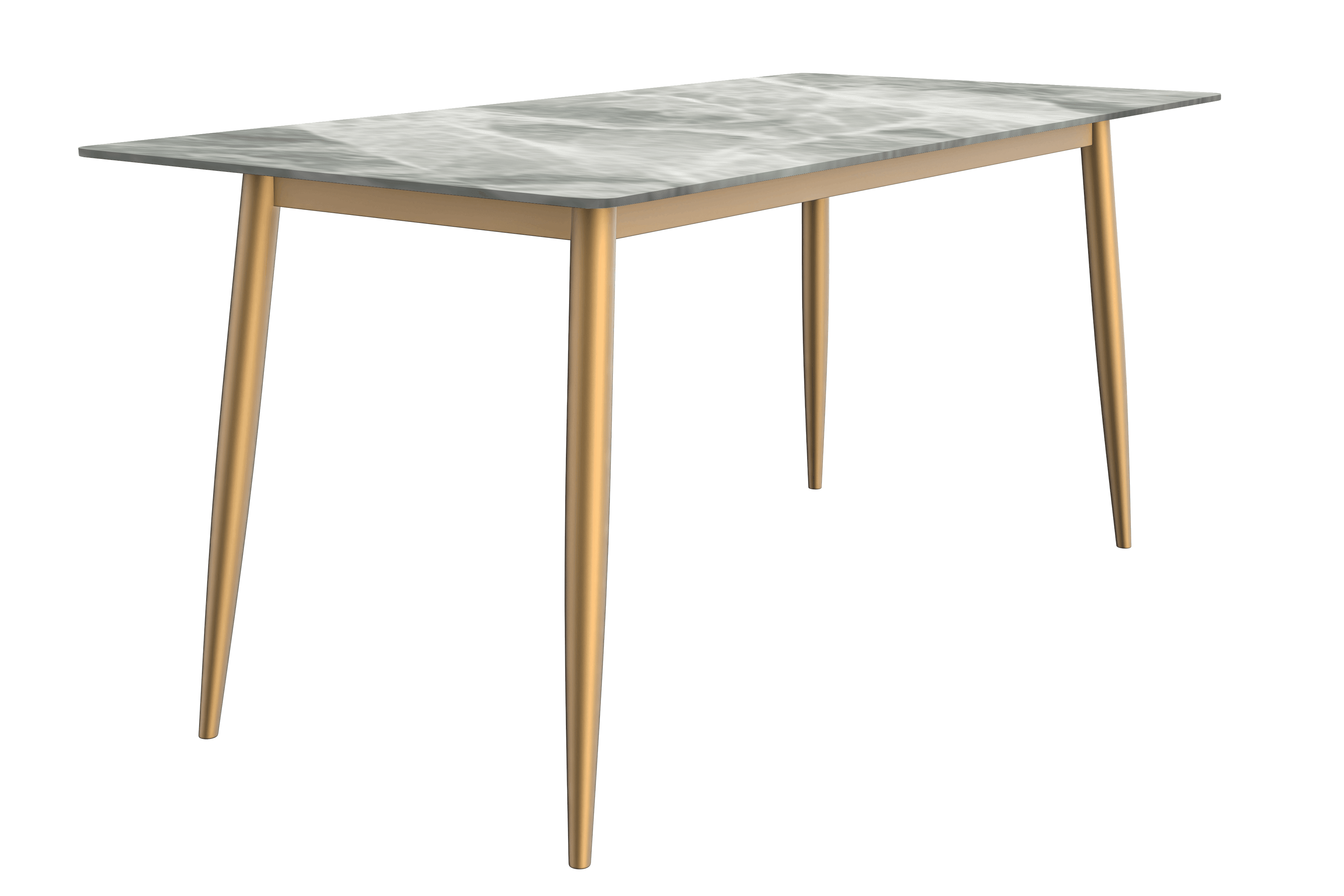 LeisureMod Zayle Mid-Century Modern Dining Table with a 71" Sintered Stone Rectangular Table Top ...