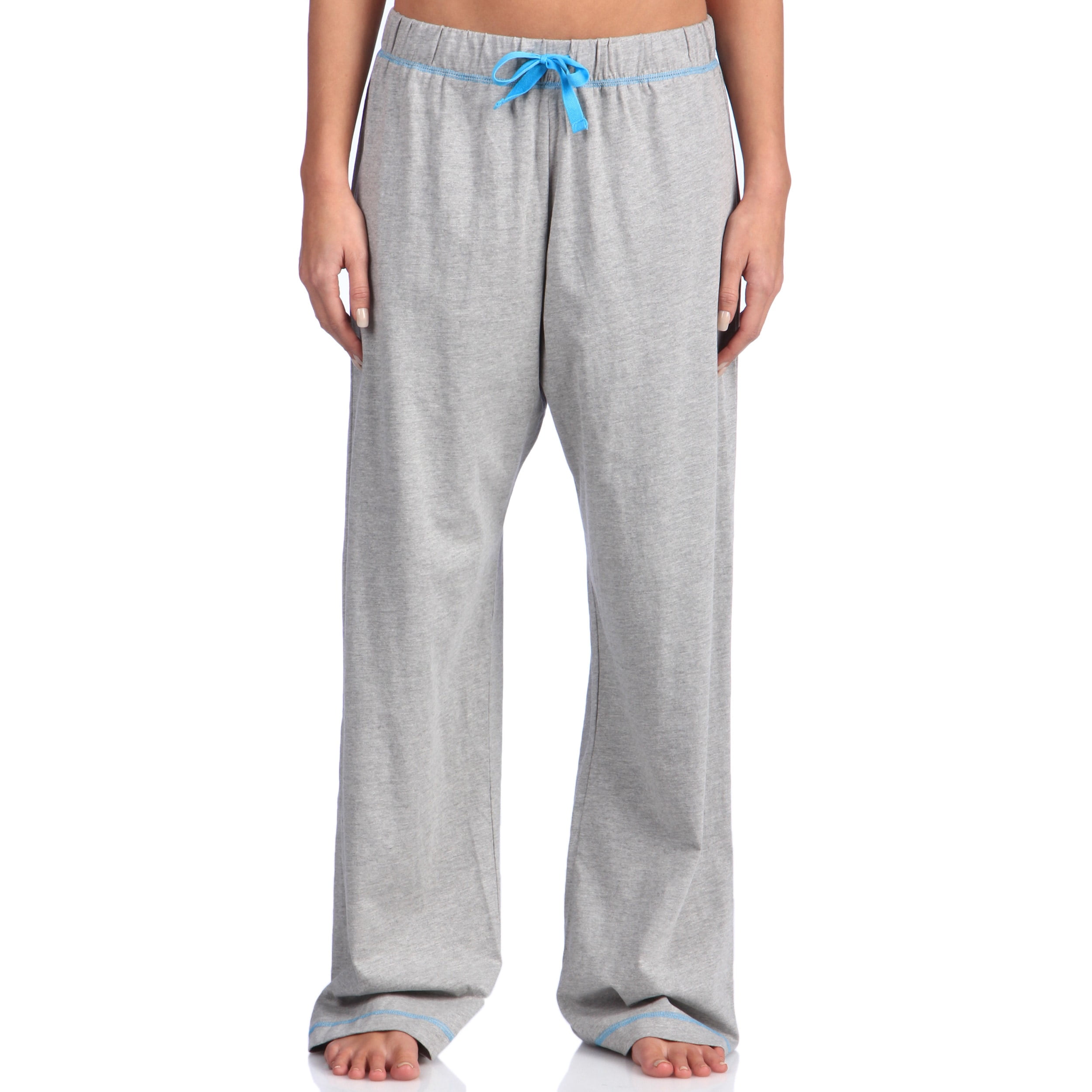 "Leisureland Women's Grey Cotton Knit Pajama Pants" - Walmart.com