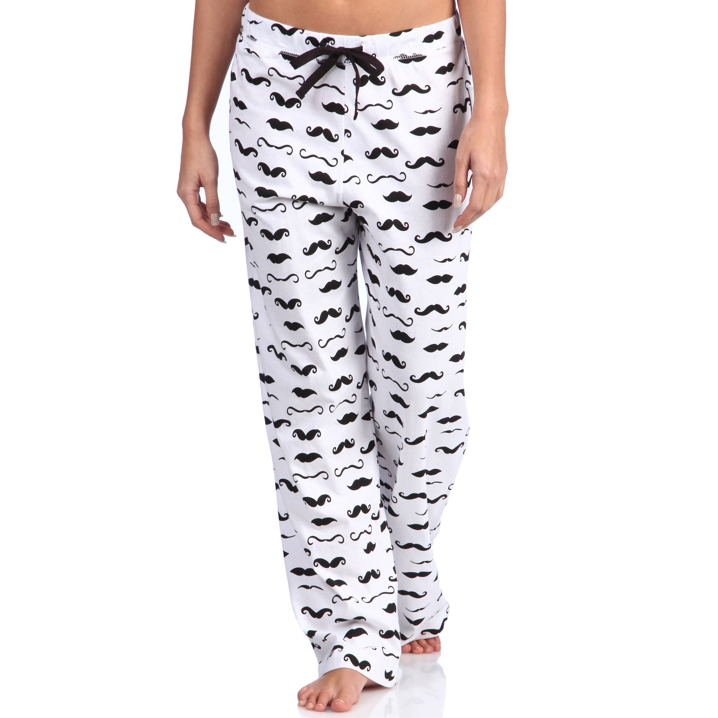 Leisureland Women's Sleep Lounge PJ Lounger - Mustache Print Cotton ...