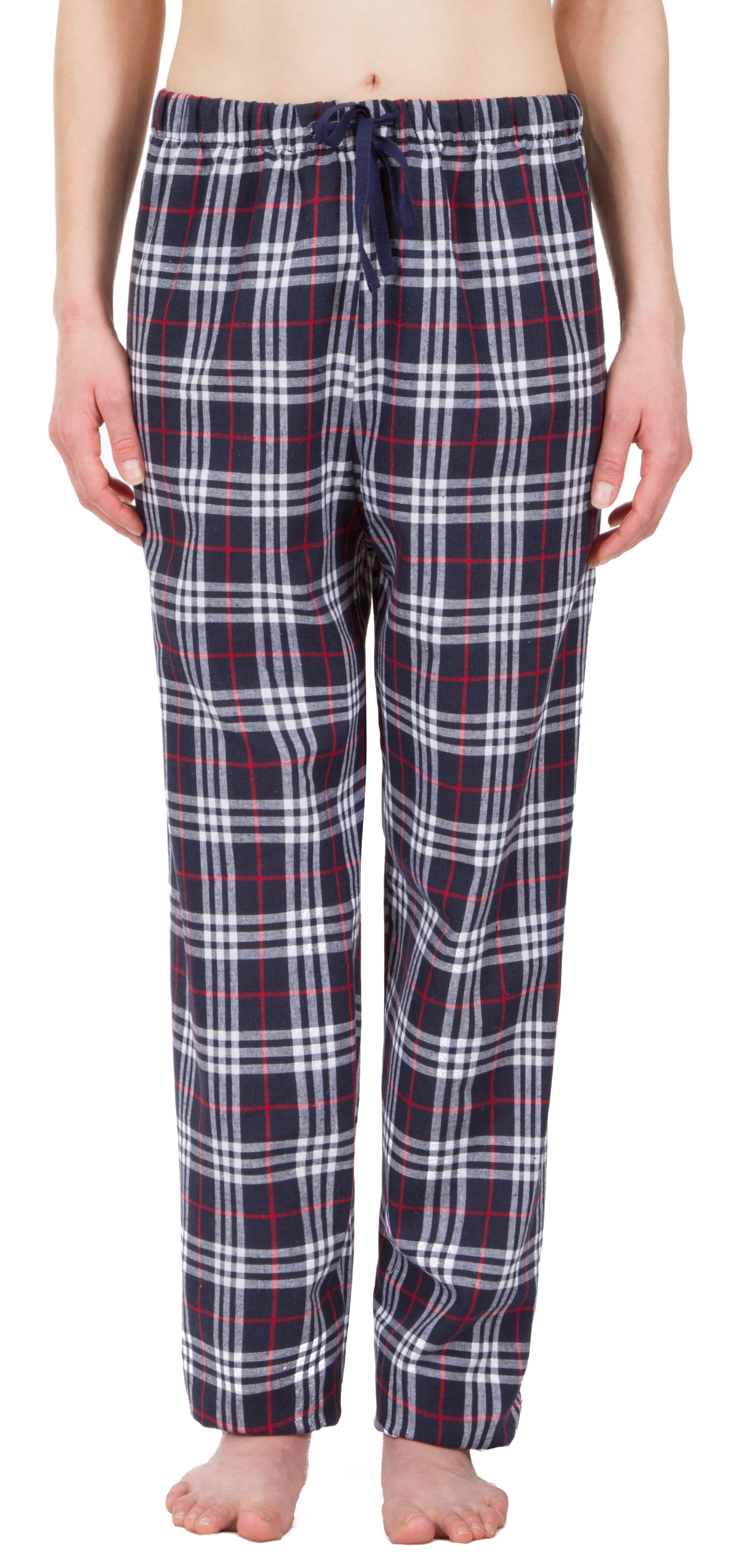 "Leisureland Women's Navy Plaid Lounge Pajama Pants" - Walmart.com