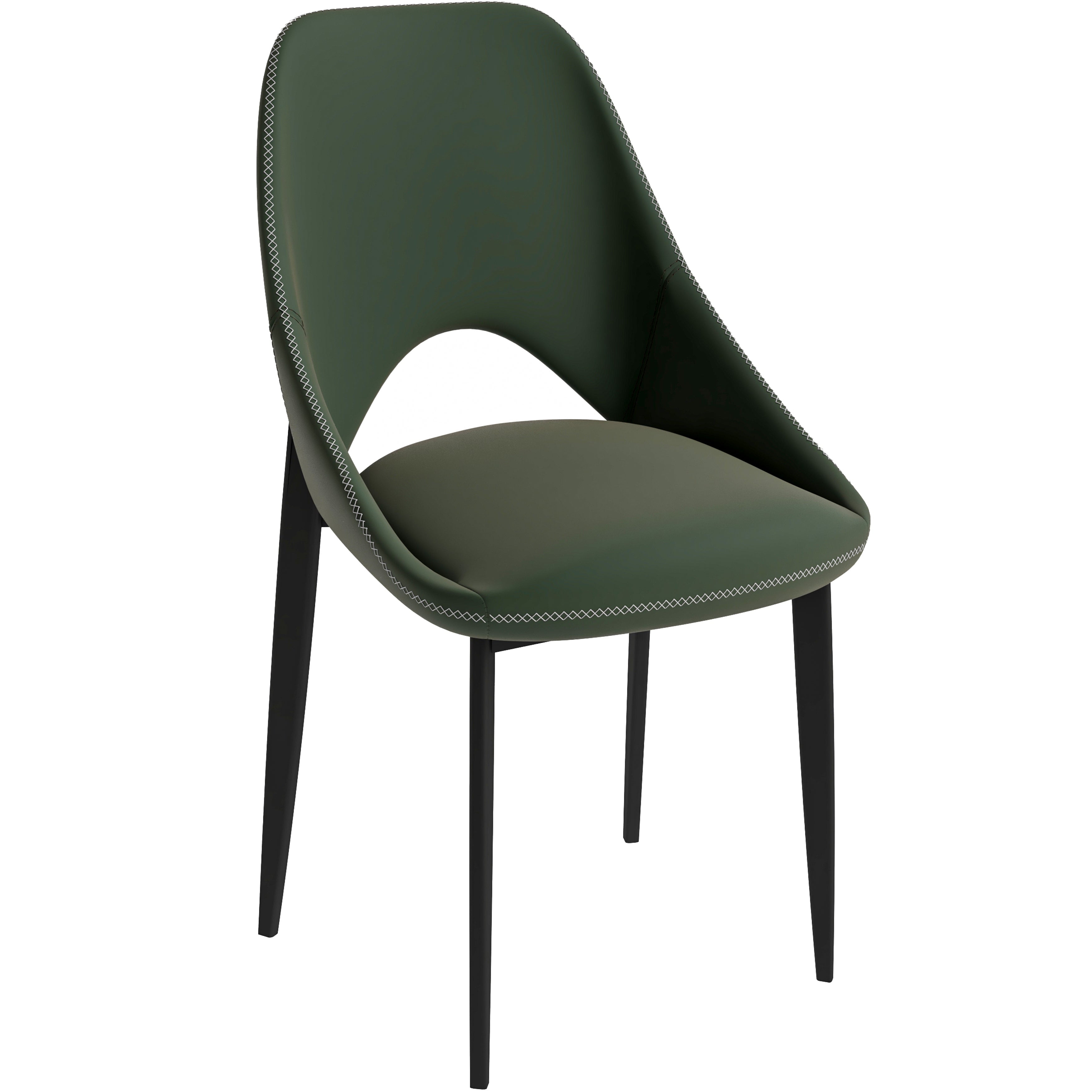 Leisuremod Amalfi Upholstered Modern Dining Chair with Metal Legs Open ...