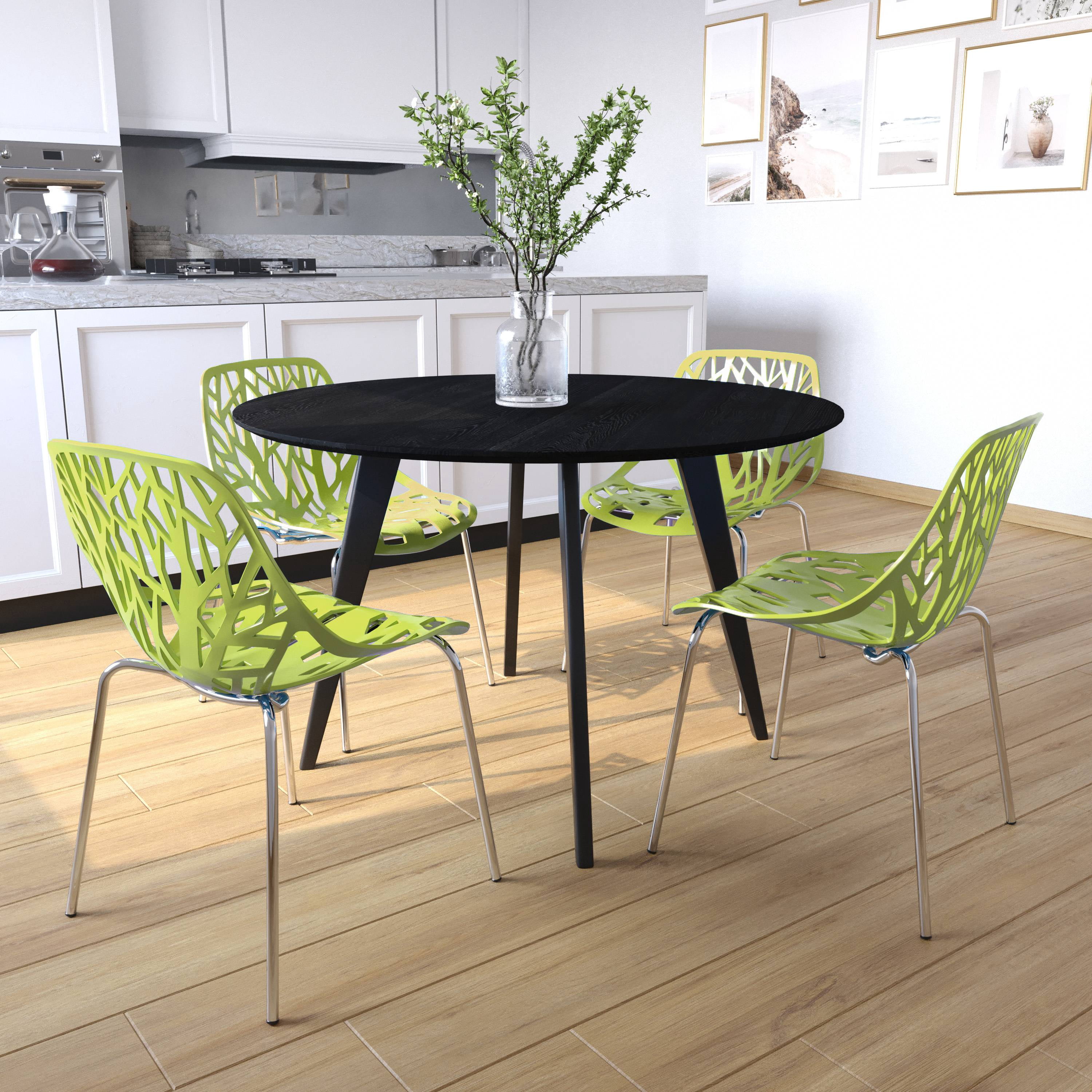 Leisuremod Ravenna Mid-Century Modern 5-Piece Dining Set with 4 ...