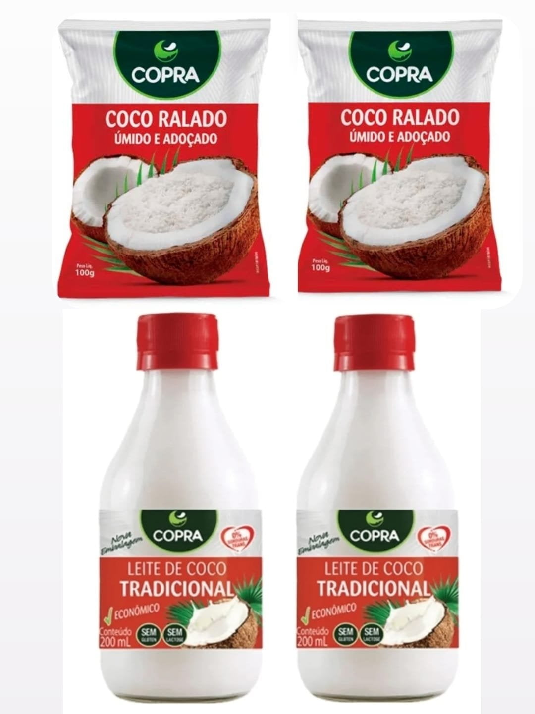 Leite de Coco Brasileiro Copra 200ml Pack of 2x200ml Brazilian Coconut ...