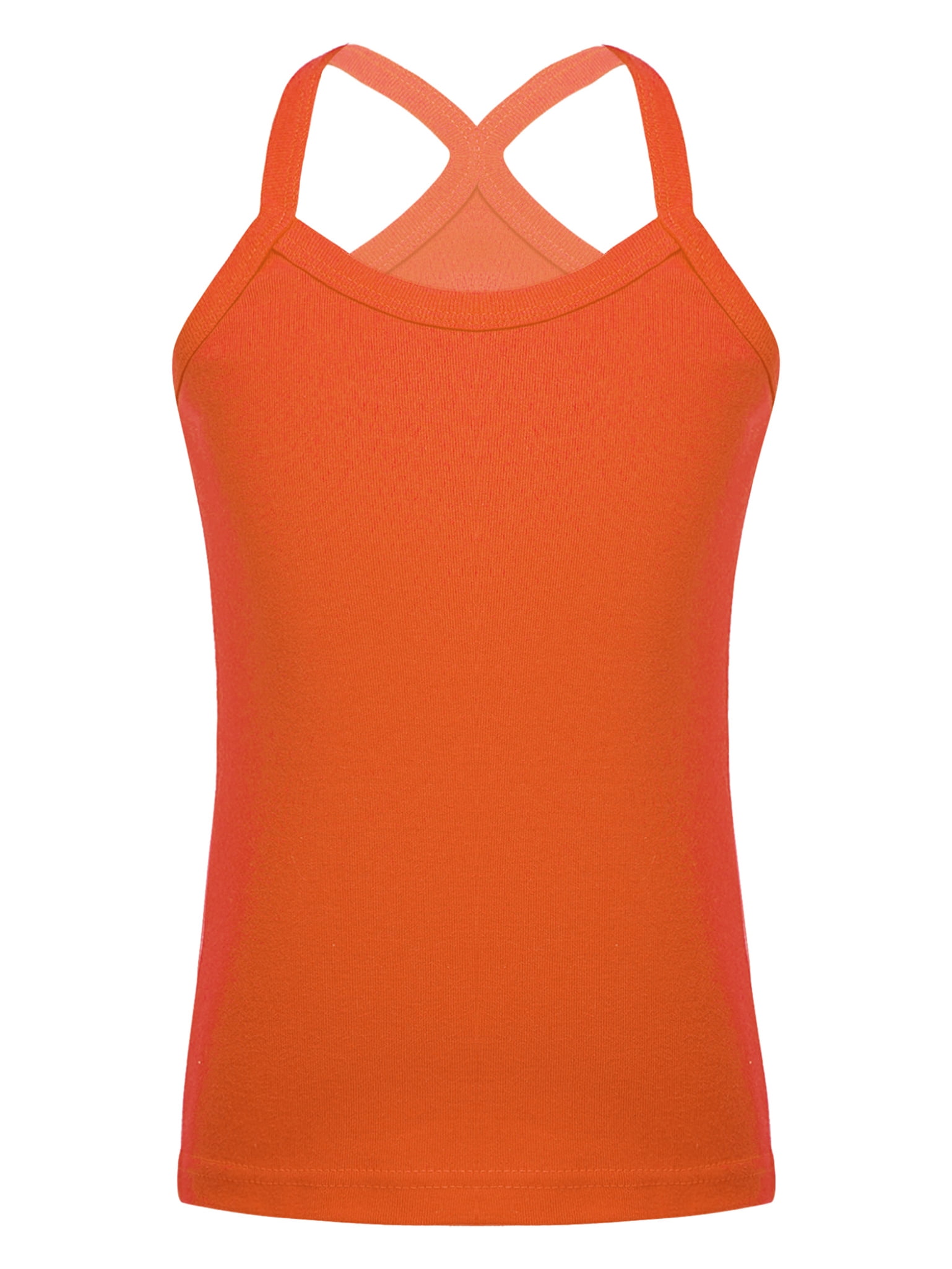 Lejafay Kids Girls Dance Tank Tops Cross Back Basic Camisole Knit ...