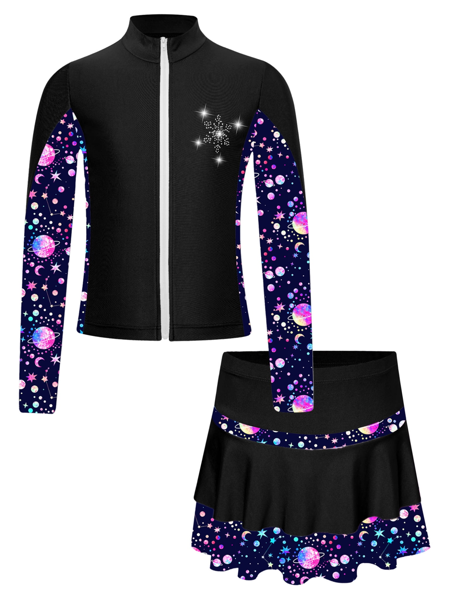 Lejafay Kids Girls Figure Skating Costumes Roller Ice Skating Jacket ...