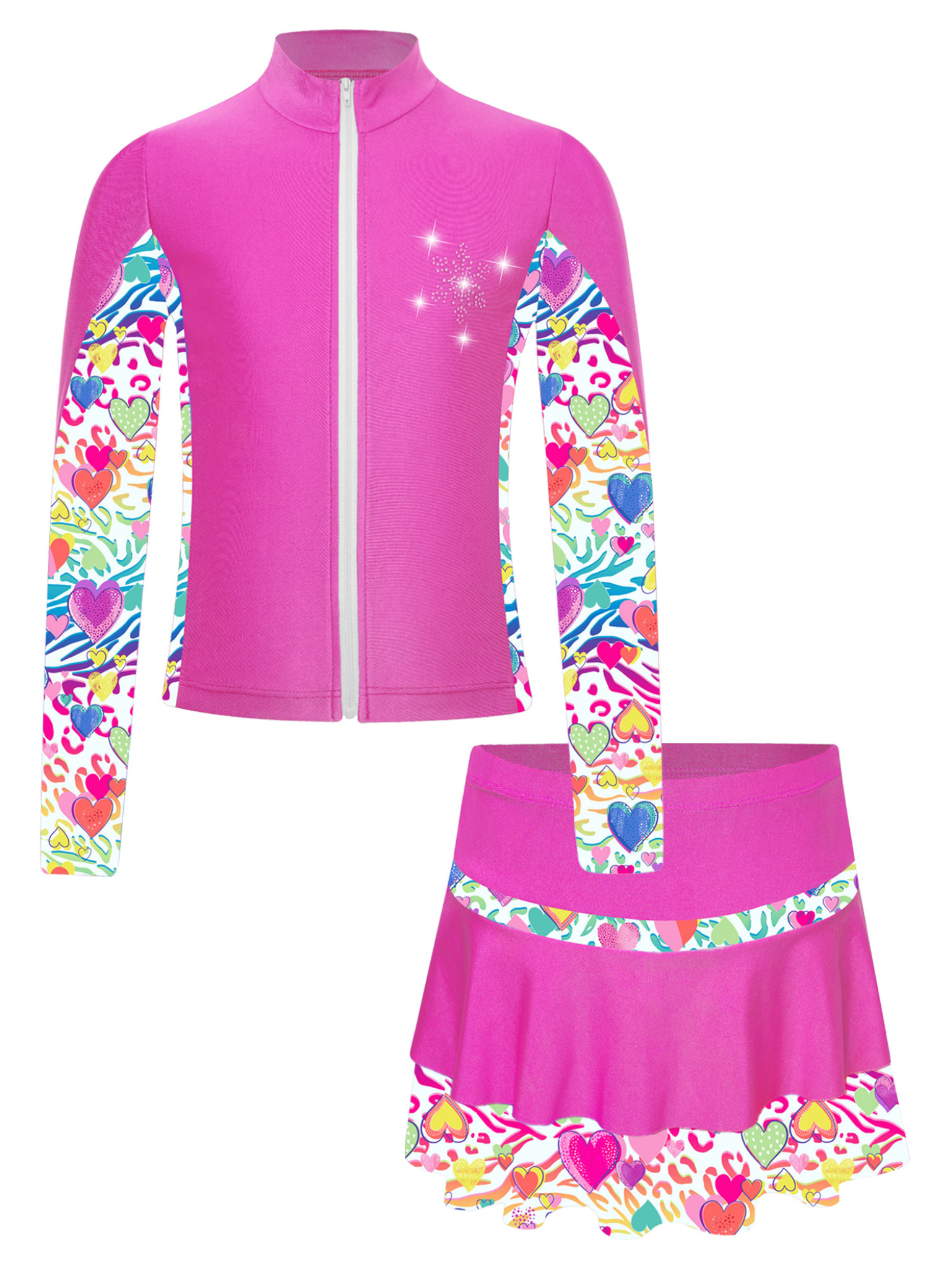 Lejafay Kids Girls Figure Skating Costumes Roller Ice Skating Jacket ...