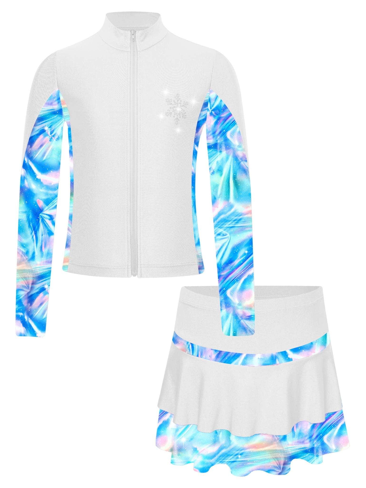 Lejafay Kids Girls Figure Skating Costumes Roller Ice Skating Jacket ...