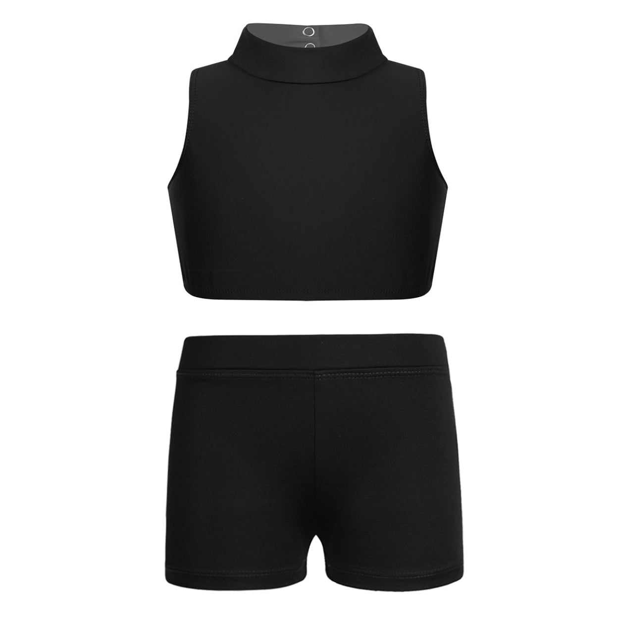 Lejafay Kids Girls Gymnastics Dance Sports Tracksuit Turtle Neck Crop ...
