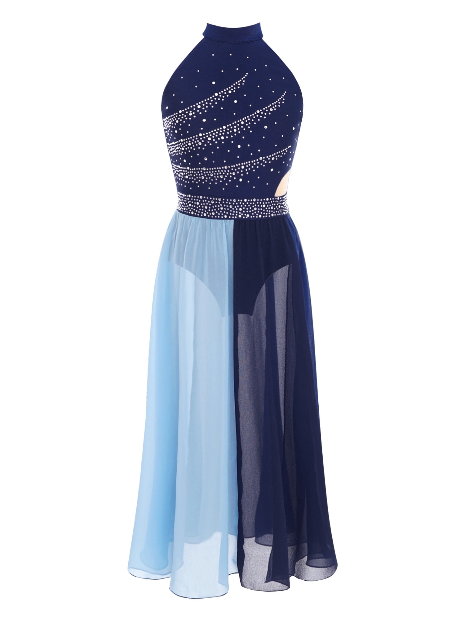 Lejafay Kids Girls Mock Neck Sleeveless Shiny Rhinestone Ballet Leotard ...