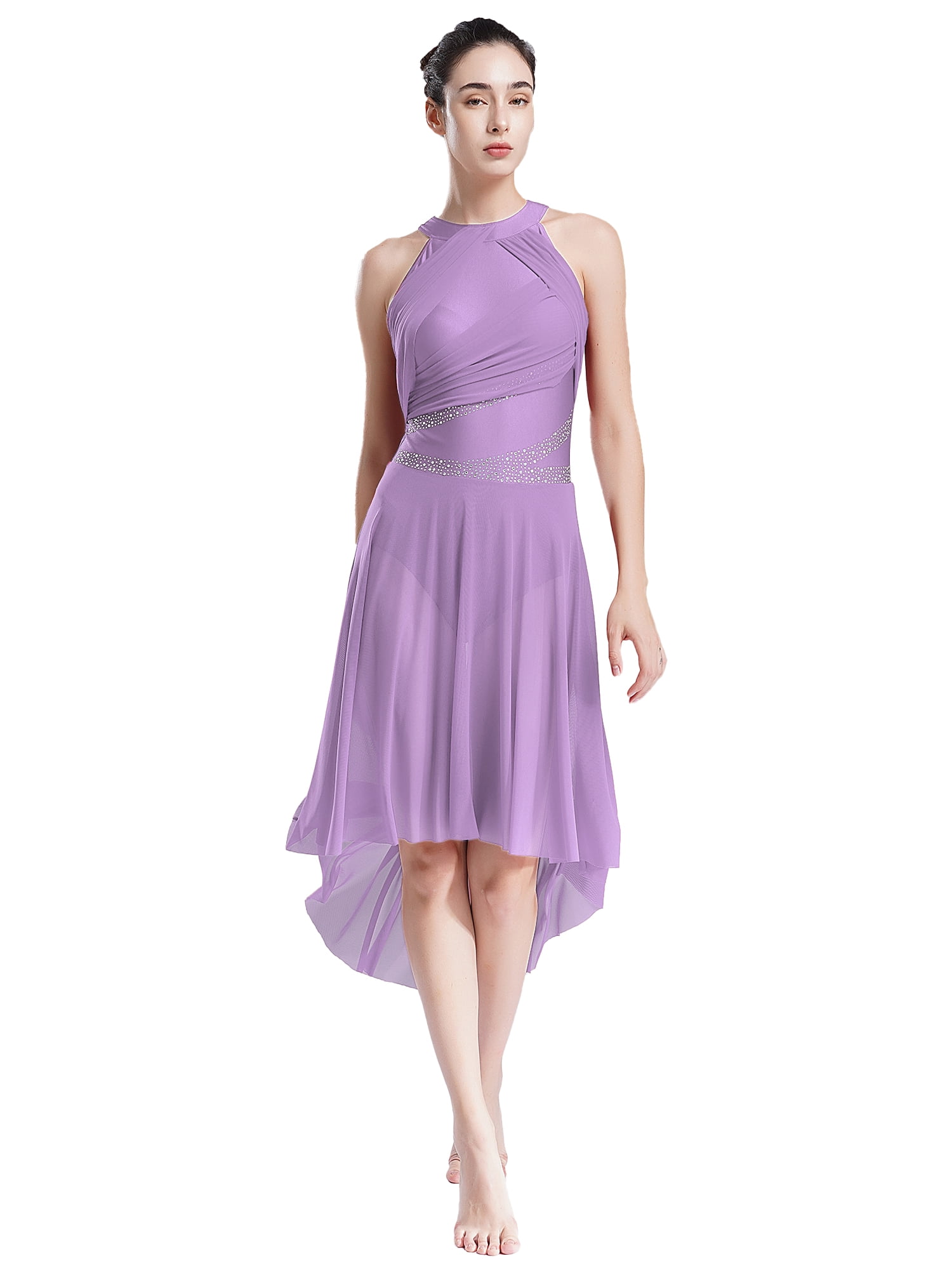 Lejafay Women's Lyrical Dance Costume Halter Sleeveless Modern ...