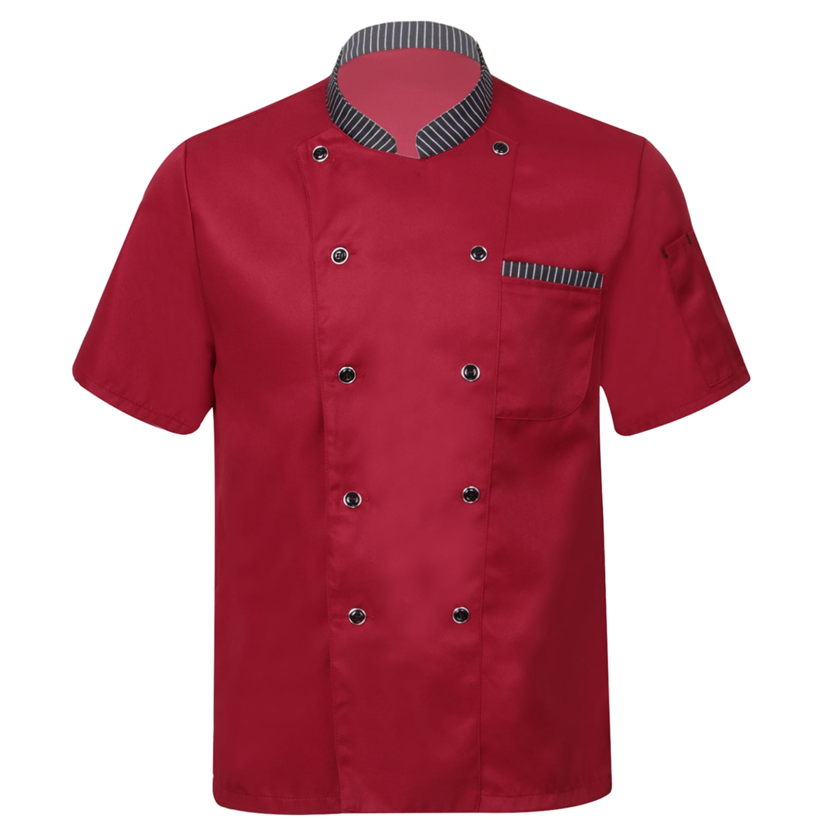 Lejafay Unisex Chef Coat Men's Short Sleeve Chef Jacket Restaurant ...