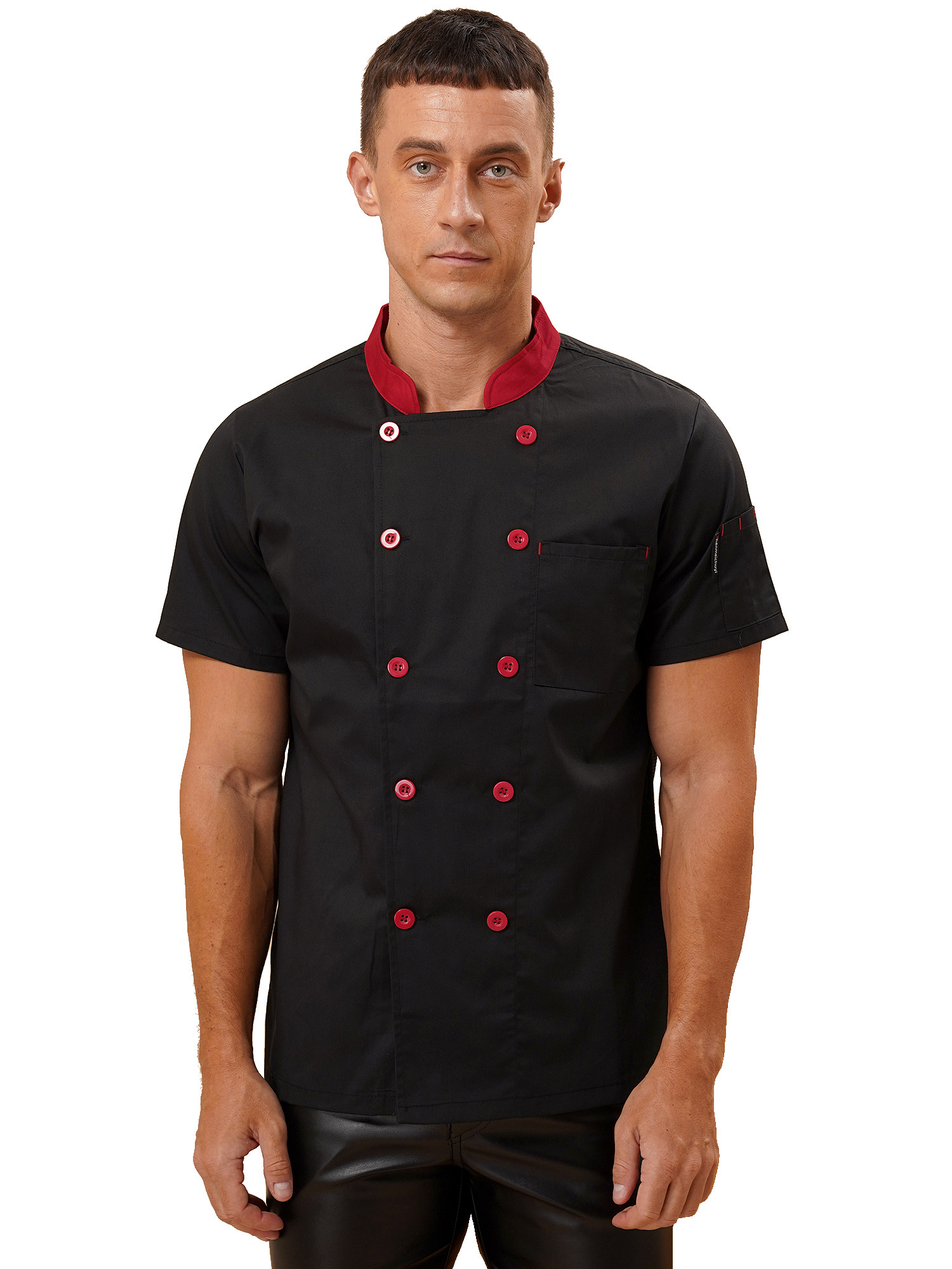 Lejafay Unisex Chef Jacket Short Sleeve Restaurant Hotel Bakery Kitchen ...
