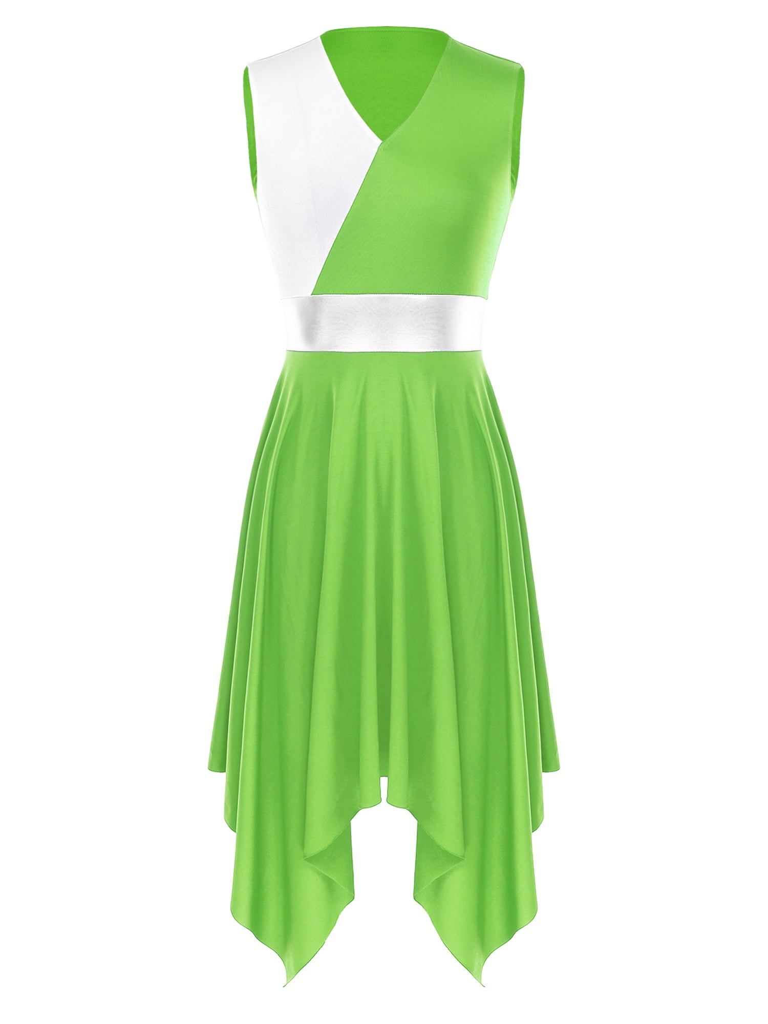 Lejafay Women's Color Block Sleeveless Praise Dance Tunic Lyrical ...