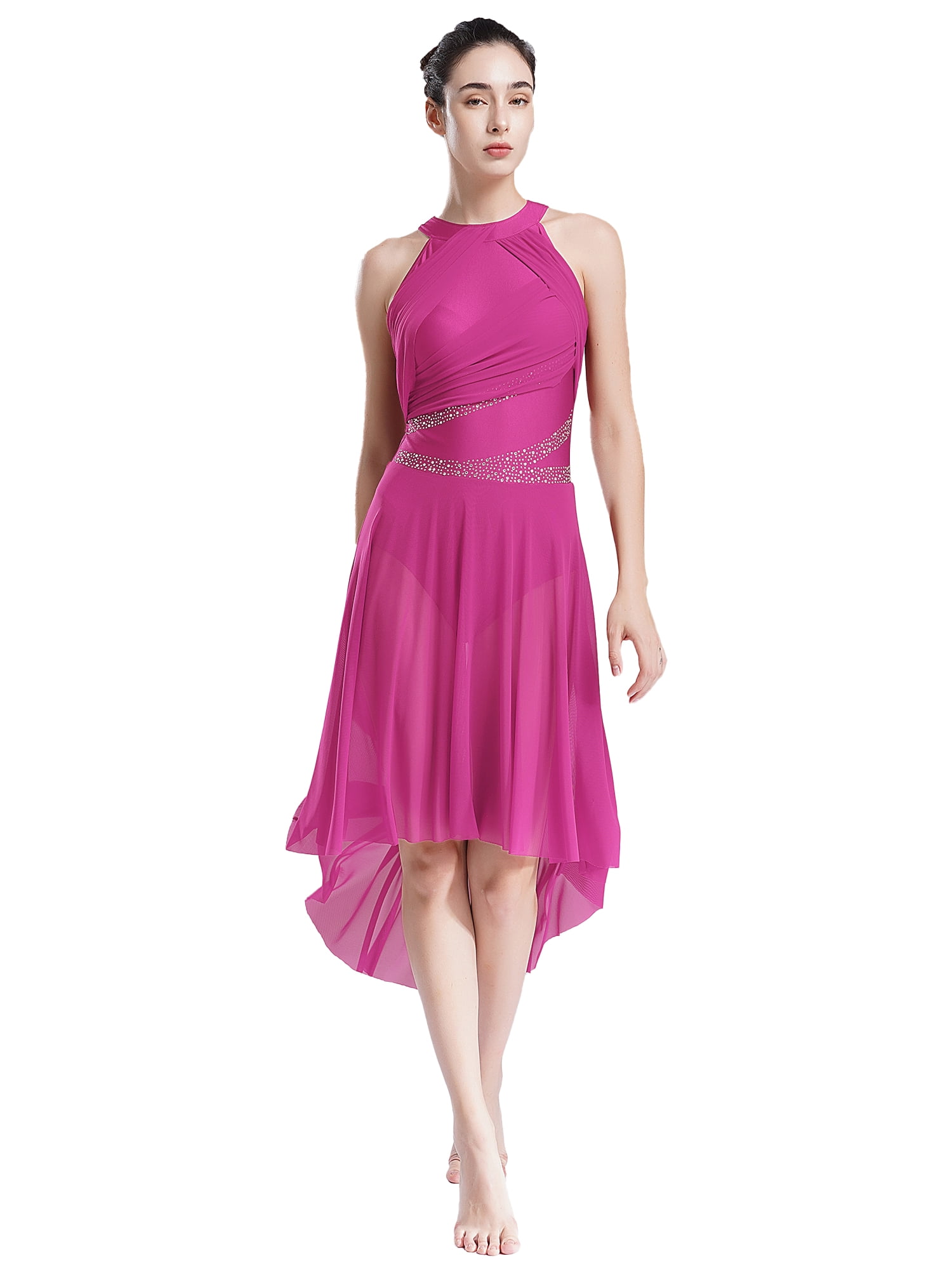 Lejafay Women's Lyrical Dance Costume Halter Sleeveless Modern ...