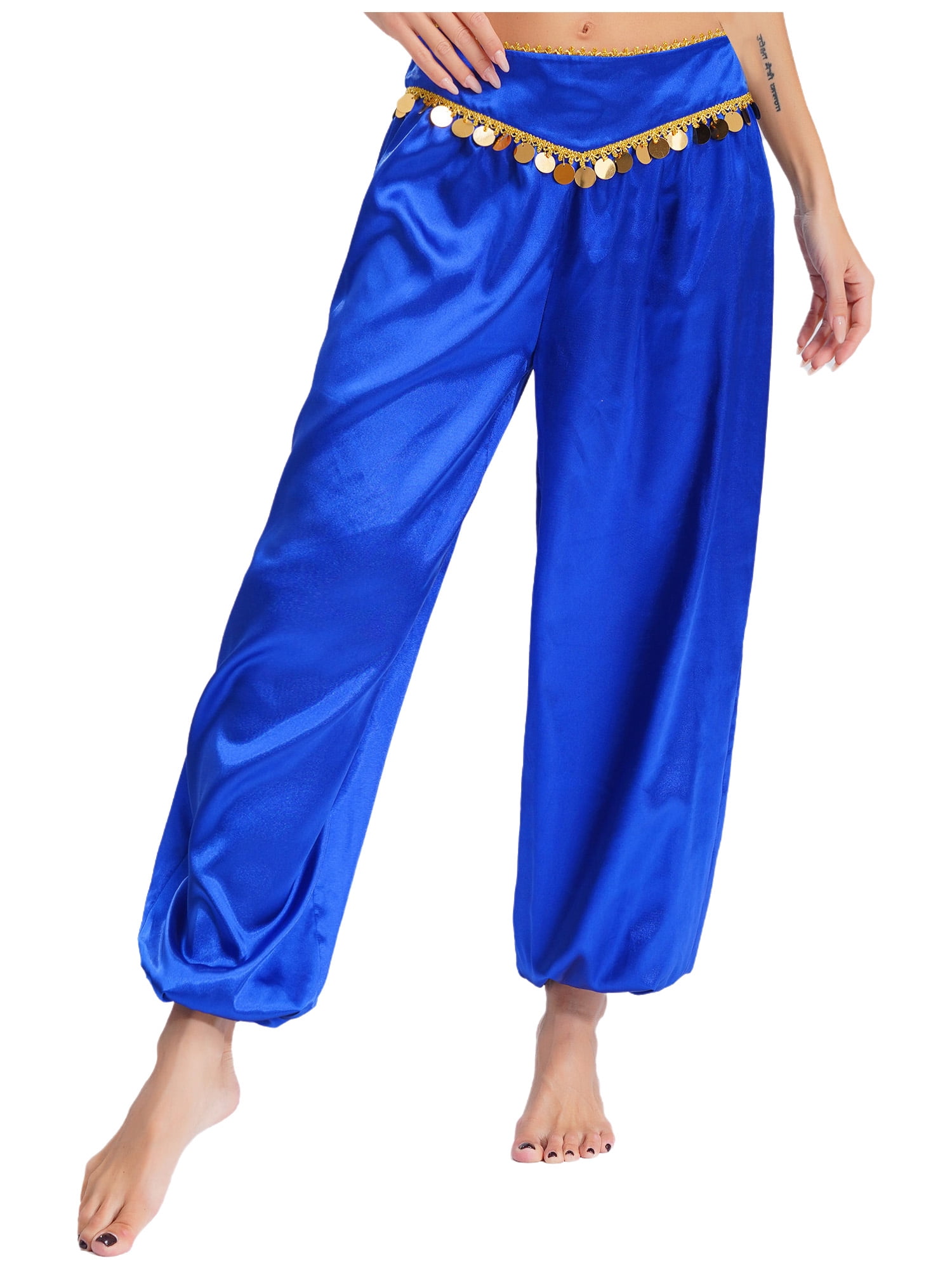 Lejafay Women's Sequins Belly Dance Pant Arabian Princess Stage ...