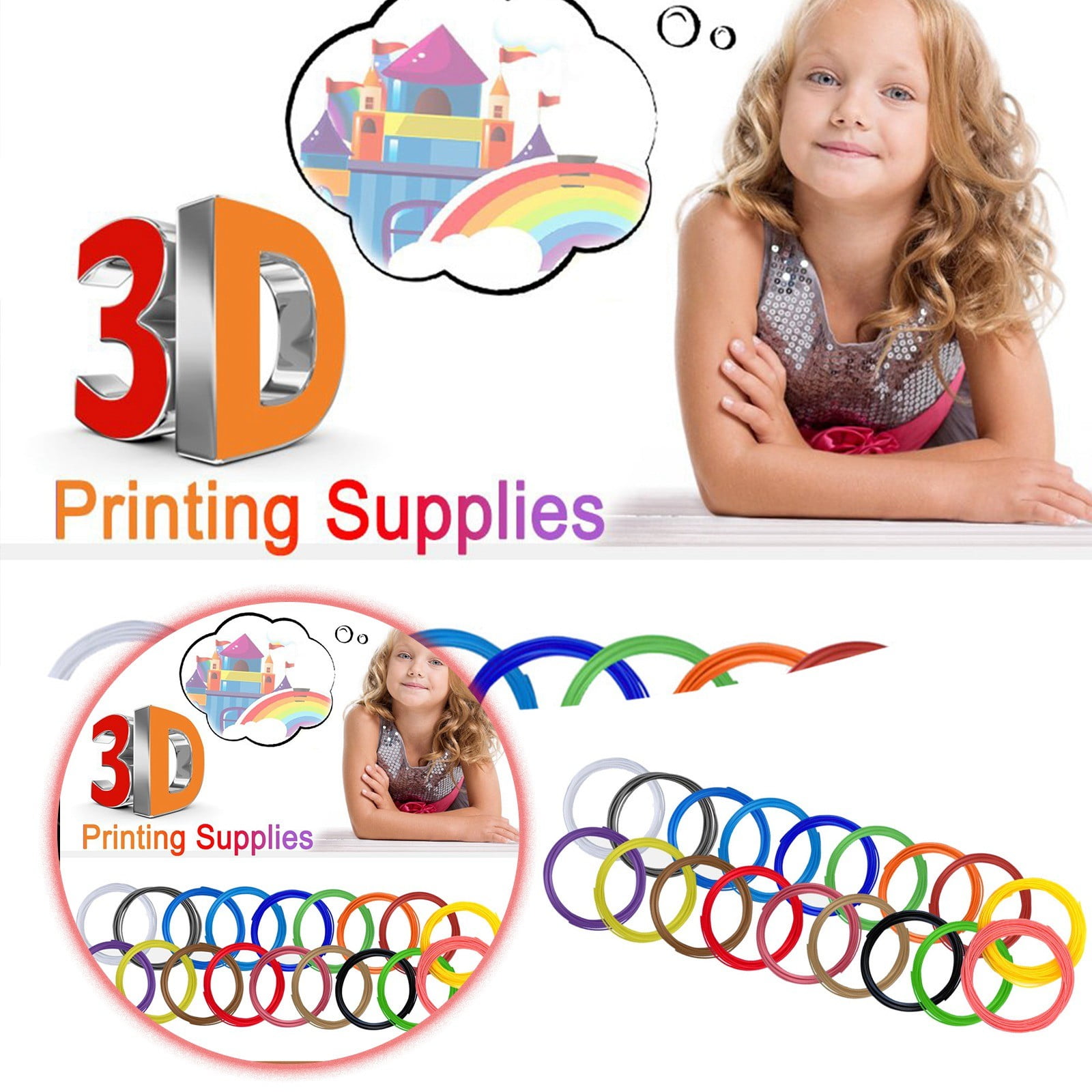 “Leji 3D Printing Pen Filament High Temperature & PCL Low Temperature ...