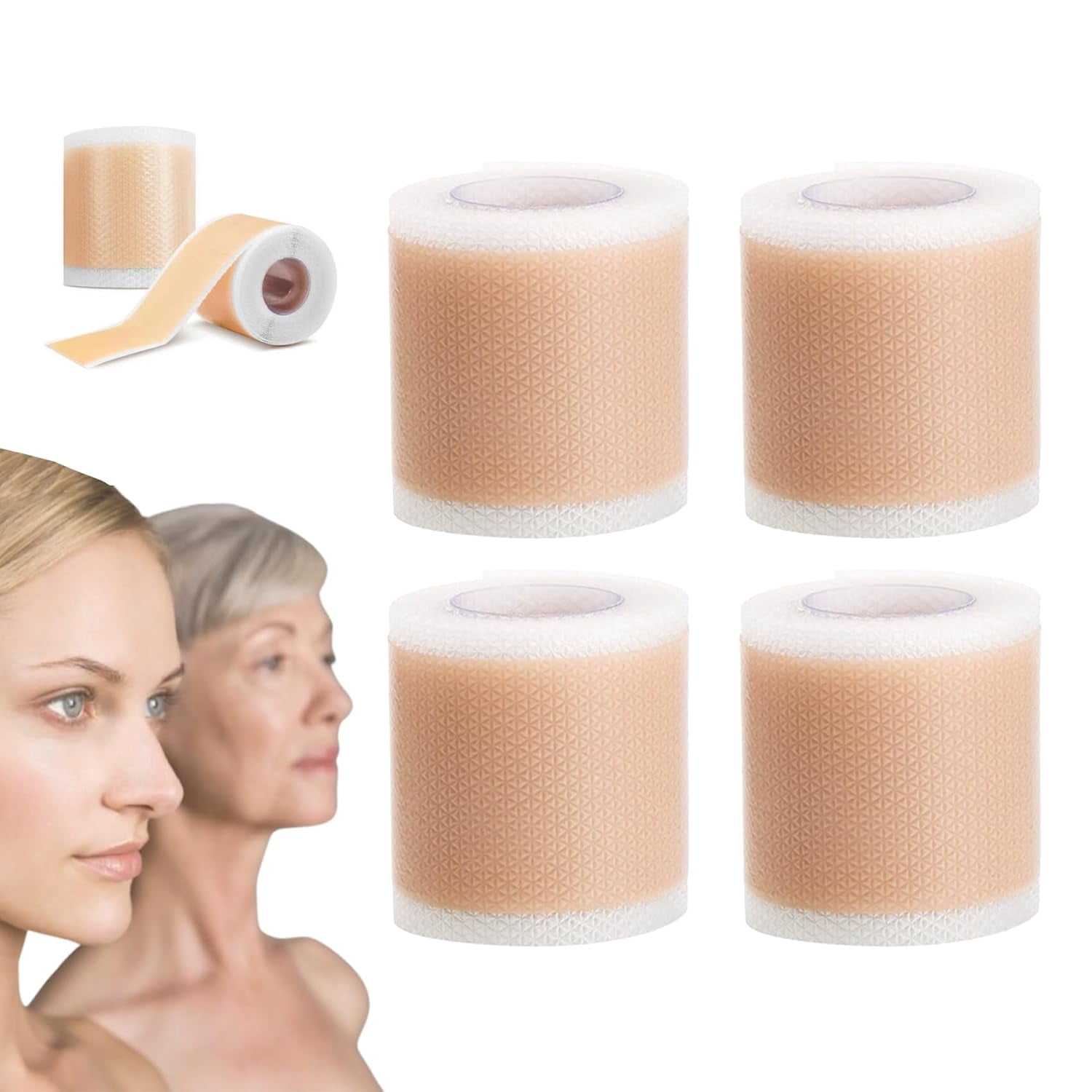 Lejuv Silicone Patches, 1.6in x 4.7ft Lejuv Silicone Face Tape ...