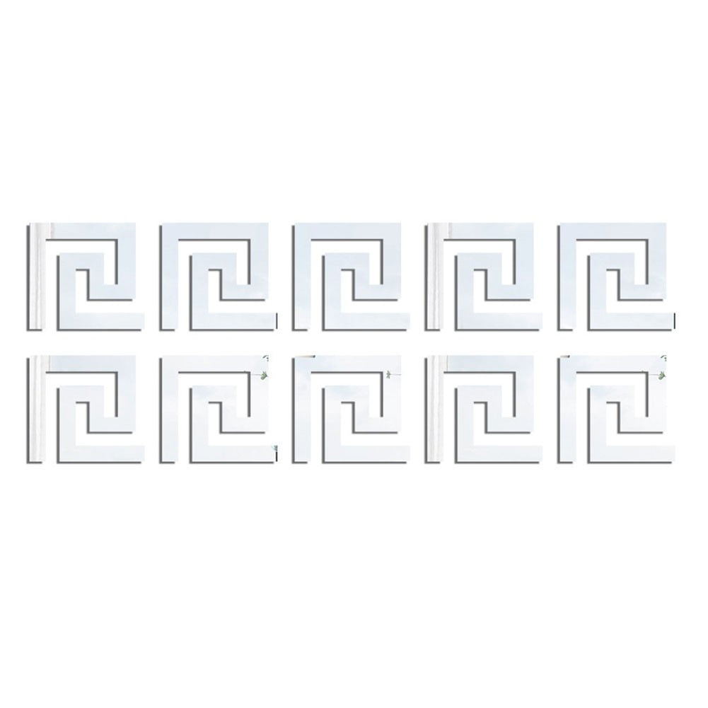 Leke 10pcs Wall Sticker Self-adhesive Mirror Waist Line Edge Strip ...