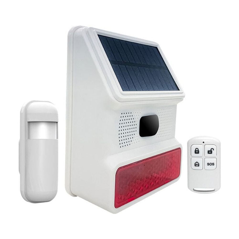 Leke 433MHz Solar Outdoor Siren with LED Flashing Light Function as ...