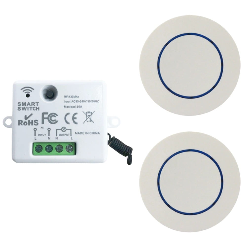 Leke 433MHz Wireless Remote Control Light Switch Relay Controller Round ...