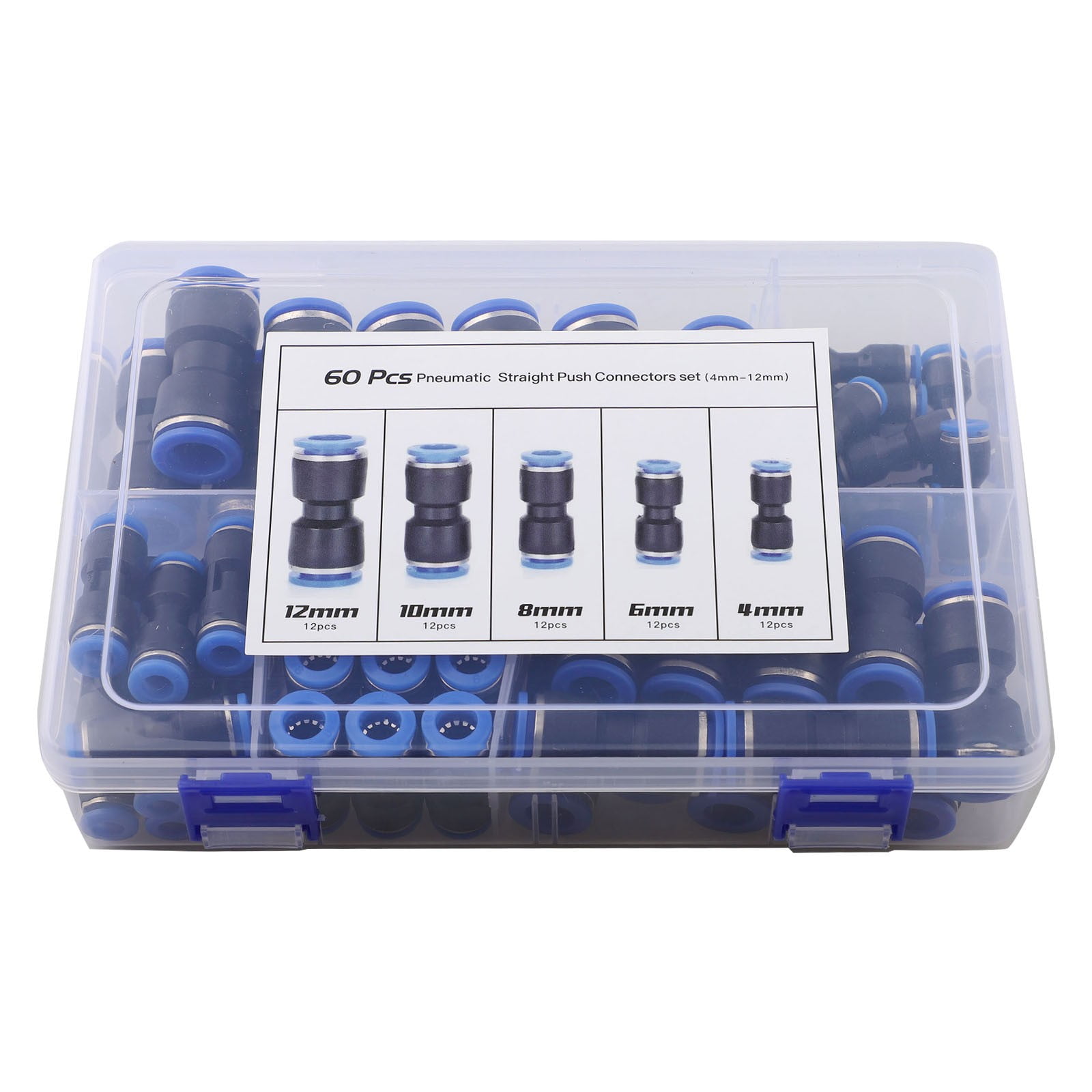 Leke 60 Pcs Pneumatic Push Connectors Kit -Quick Release Air Line ...
