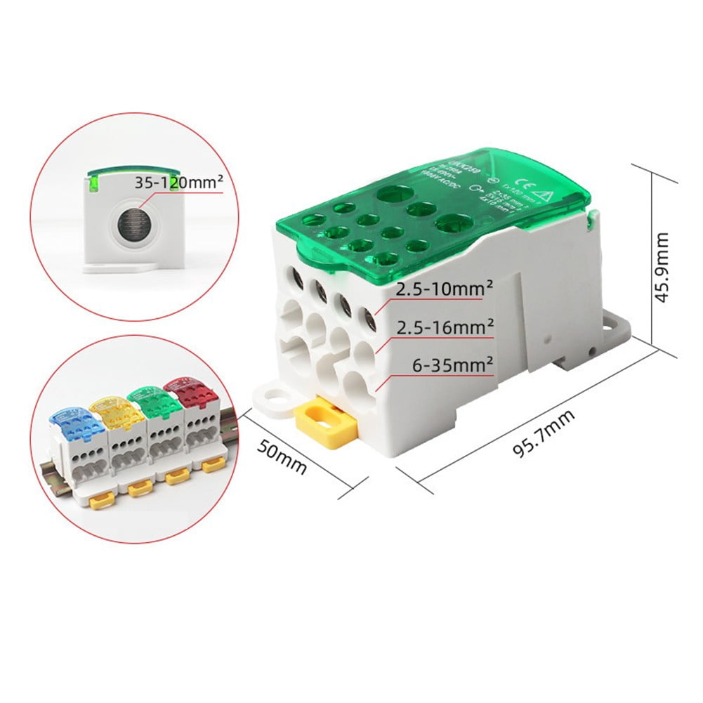 Leke 80A~500A Power Junction Box Distribution Terminal Block Connector ...